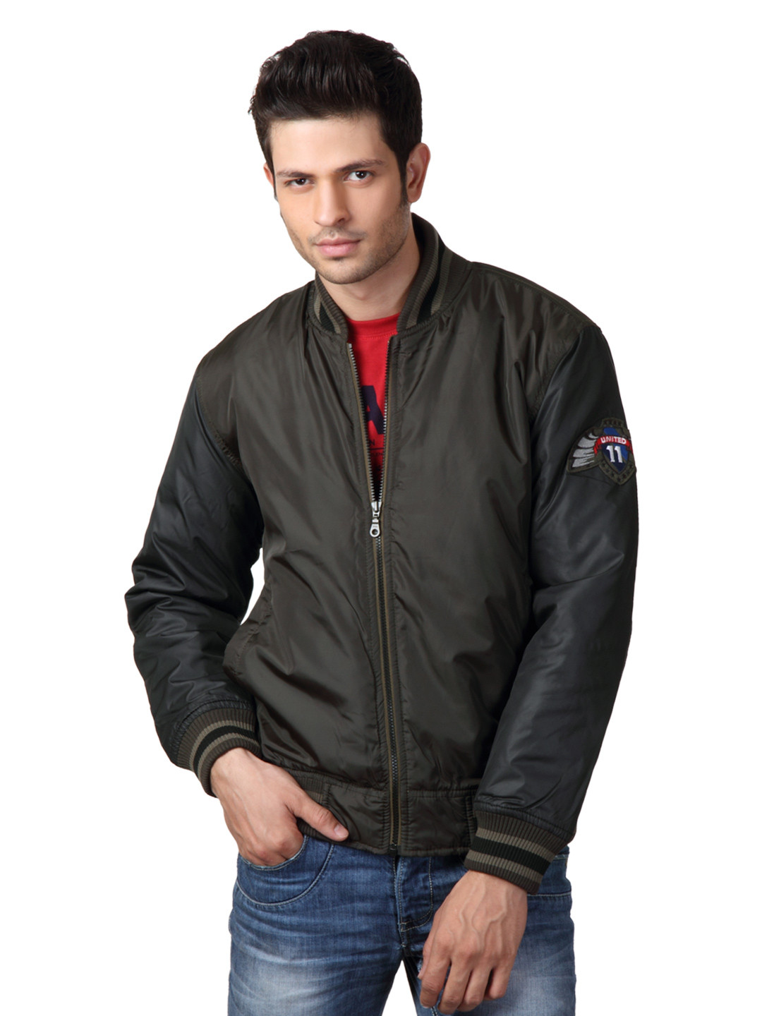 Buy Just Natural Men Olive Jacket - Jackets for Men 59124 | Myntra
