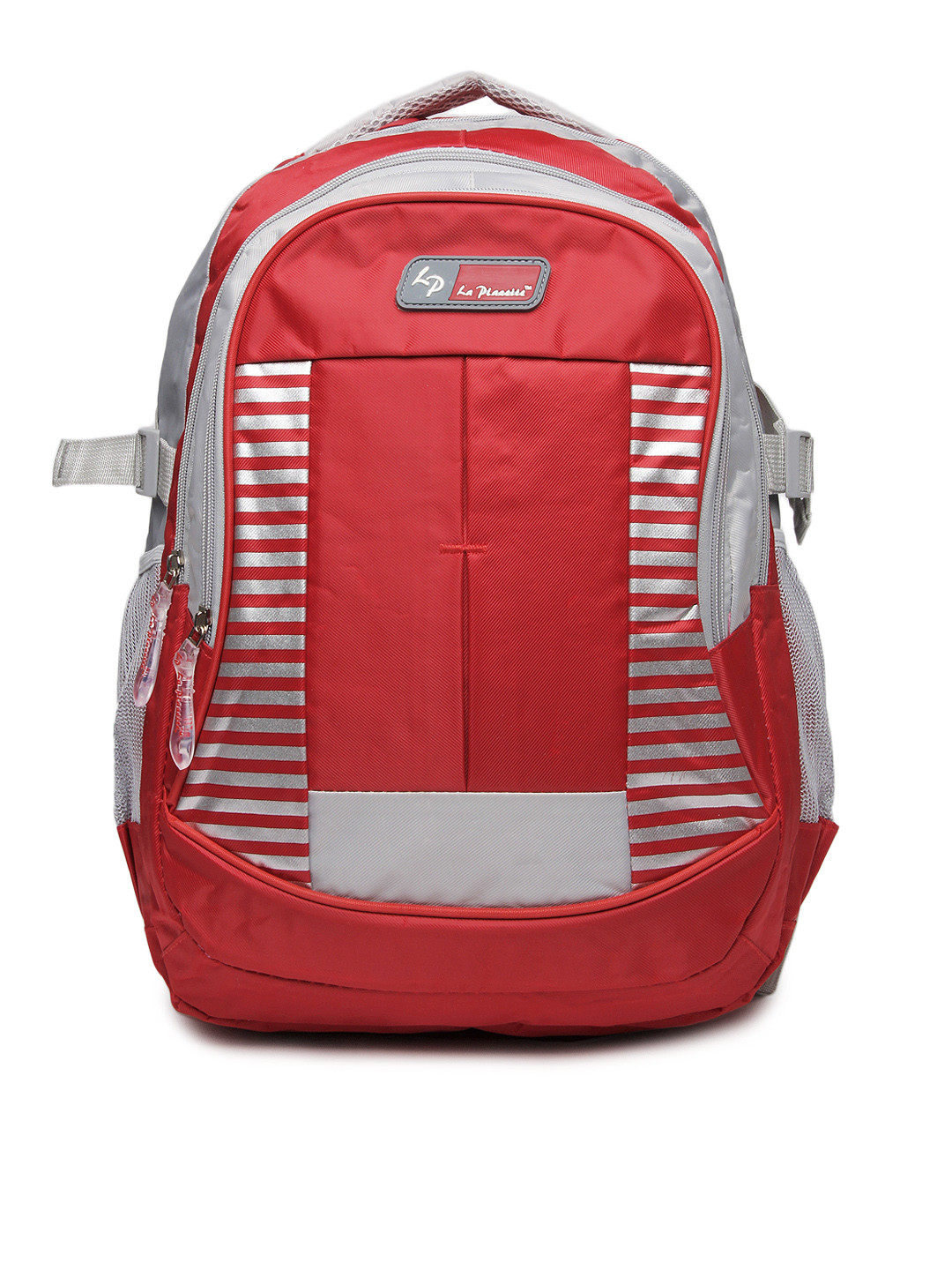 Buy La Plazeite Unisex Red & Light Grey Backpack - Backpacks for Unisex ...