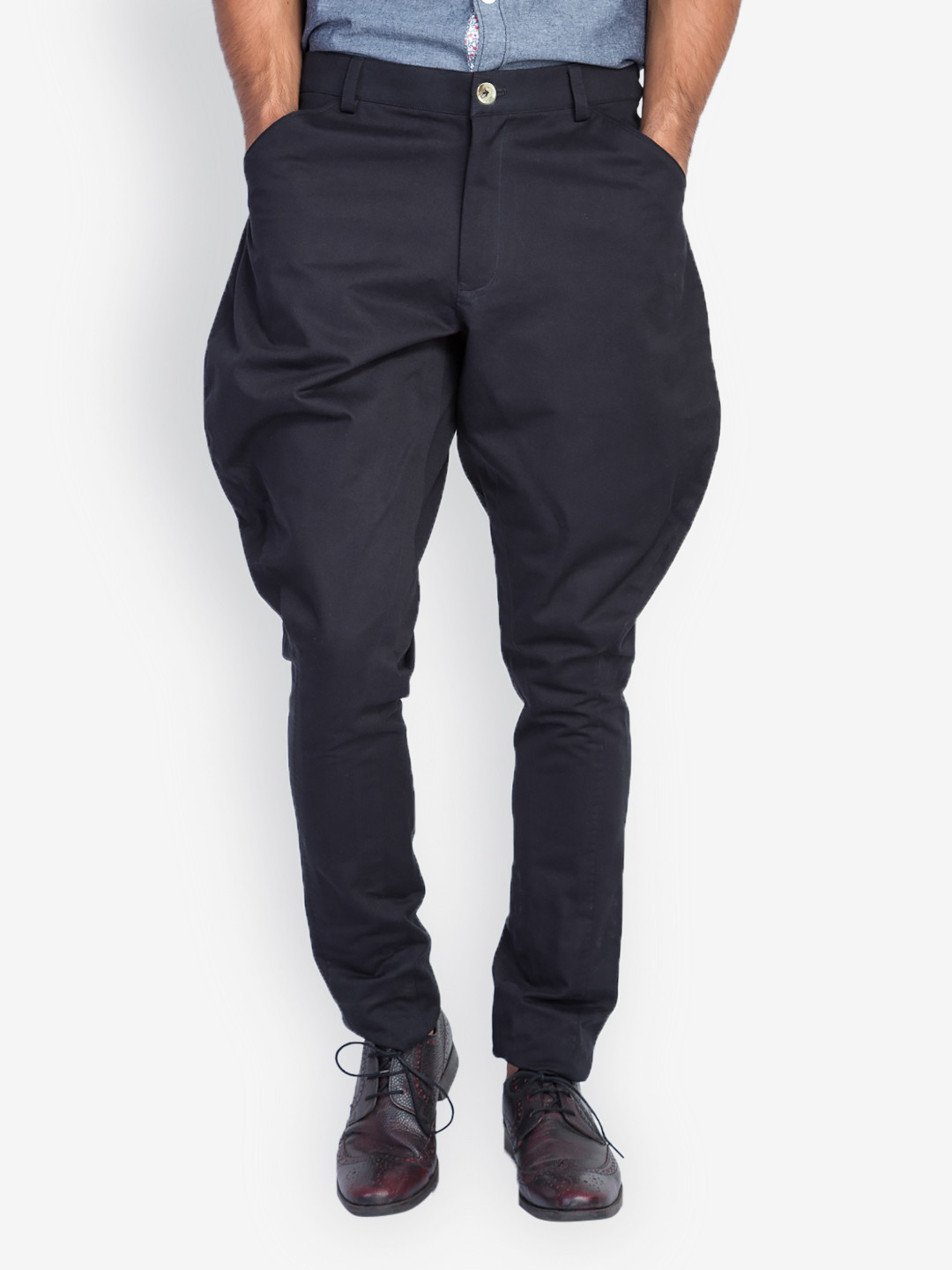 Buy MR BUTTON Men Black Slim Fit Jodhpuri Trousers - Trousers for Men ...