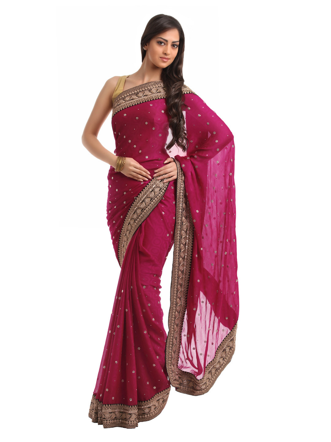 Buy Manjula Magenta Sari - Sarees for Women 66018 | Myntra