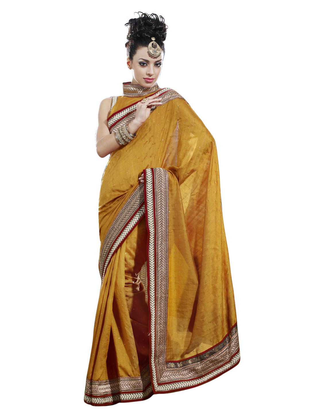 Buy Manjula Mustard Yellow Saree - Sarees for Women 66090 | Myntra
