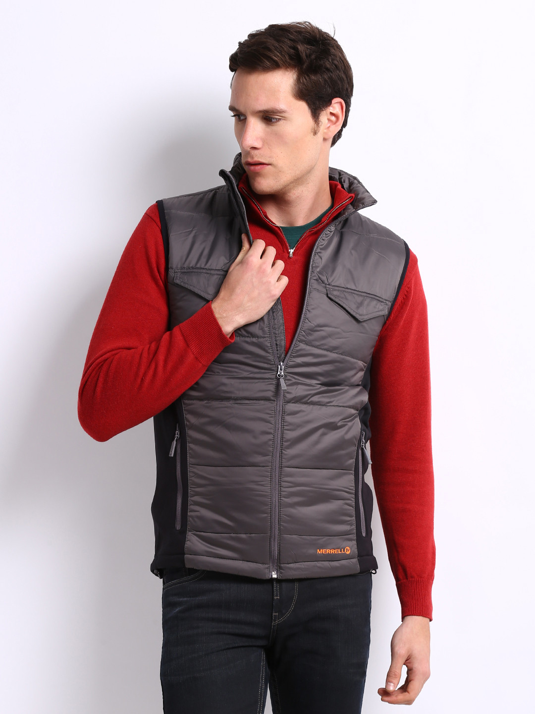 Buy Merrell Men Grey Quentin Sleeveless Jacket - Jackets for Men 219454 ...