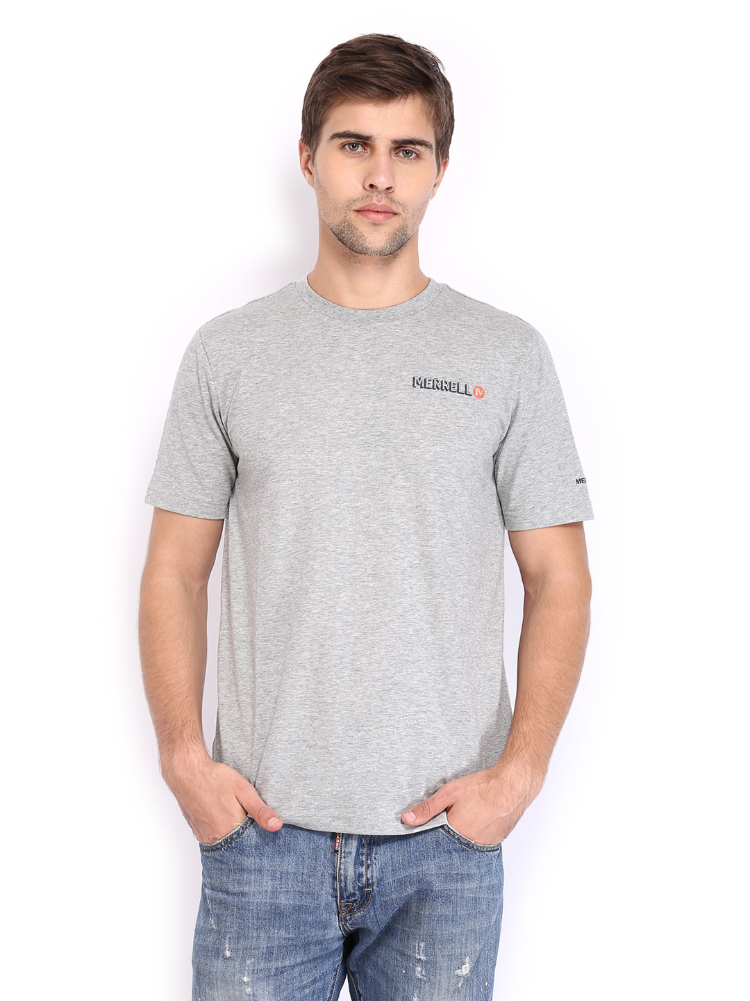 Buy Merrel Men Grey Melange Printed T Shirt - Tshirts for Men 461905 ...