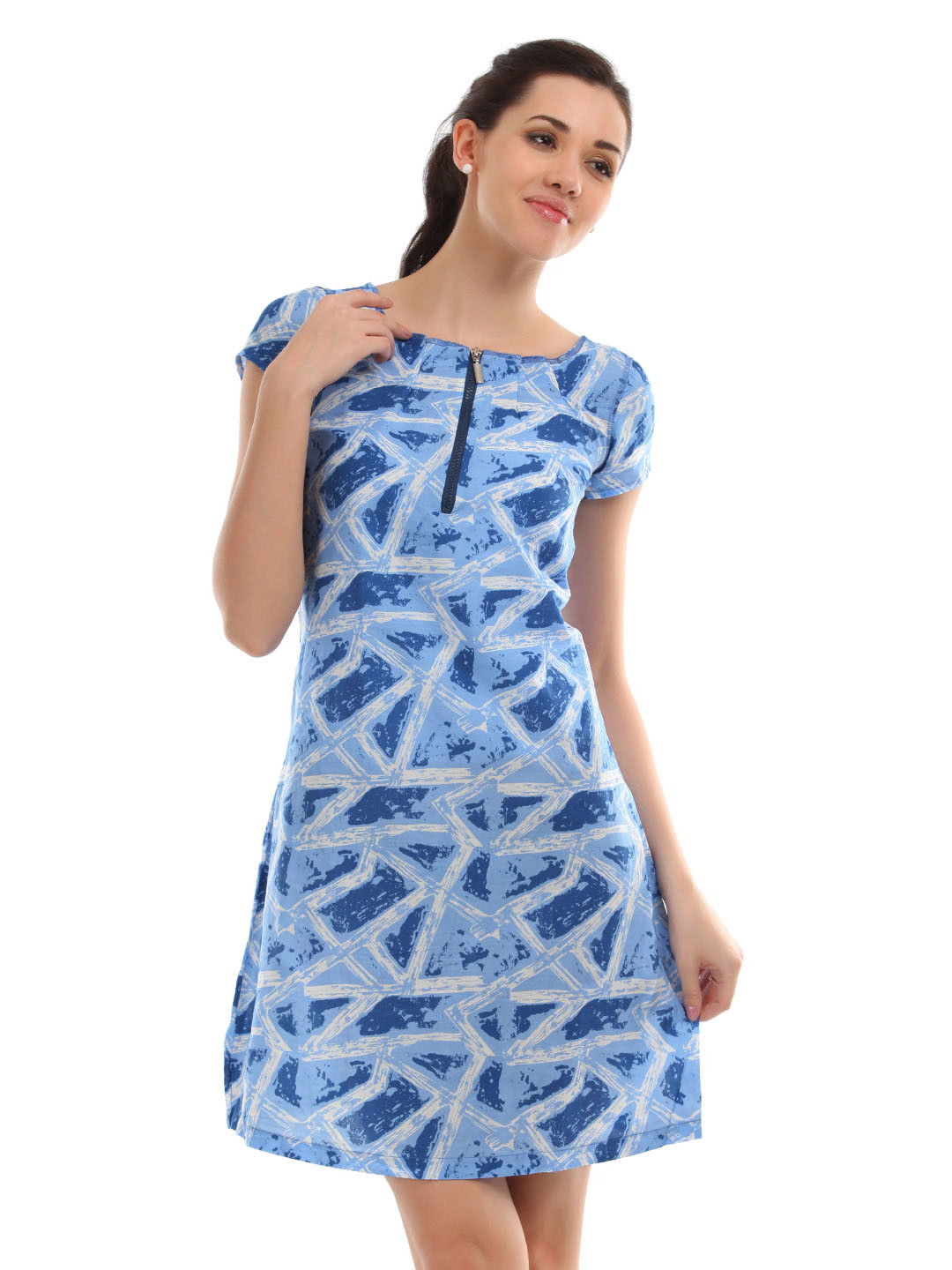 Buy Mumbai Slang Blue Abstract Print Dress - Dresses for Women 106830 ...