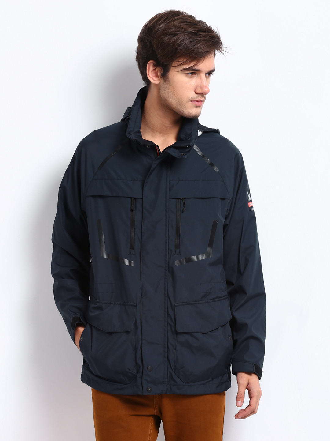 Buy Nautica Men Navy Hooded Jacket - Jackets for Men 189671 | Myntra