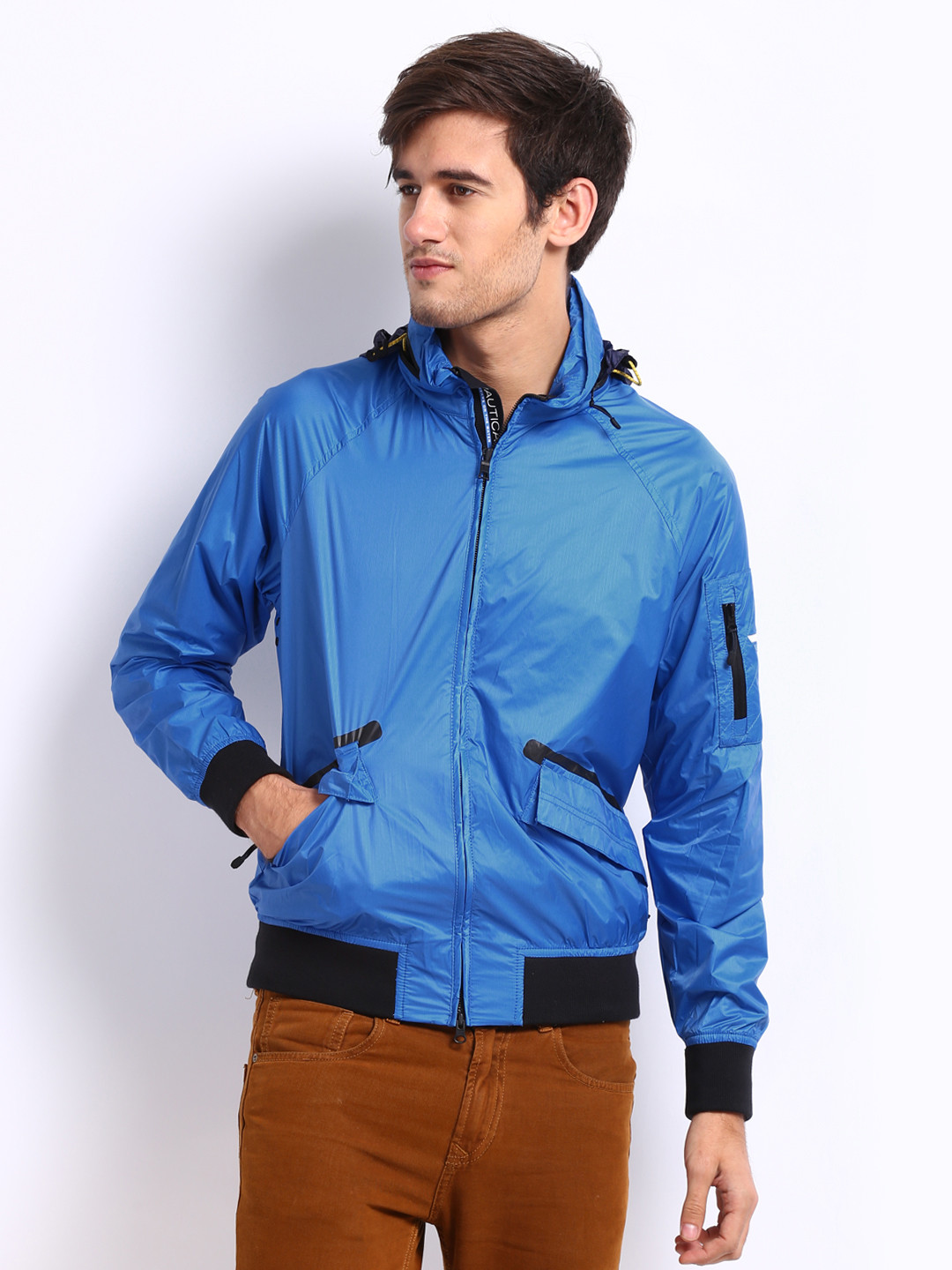 Buy Nautica Men Blue Hooded Jacket - Jackets for Men 189672 | Myntra