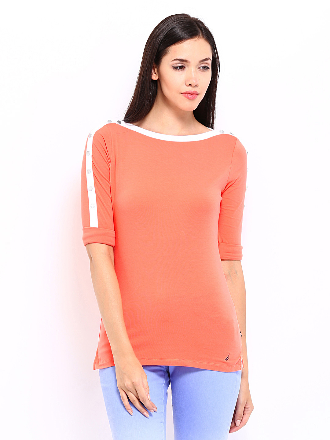Buy Nautica Women Peach Coloured Top - Tops for Women 263496 | Myntra