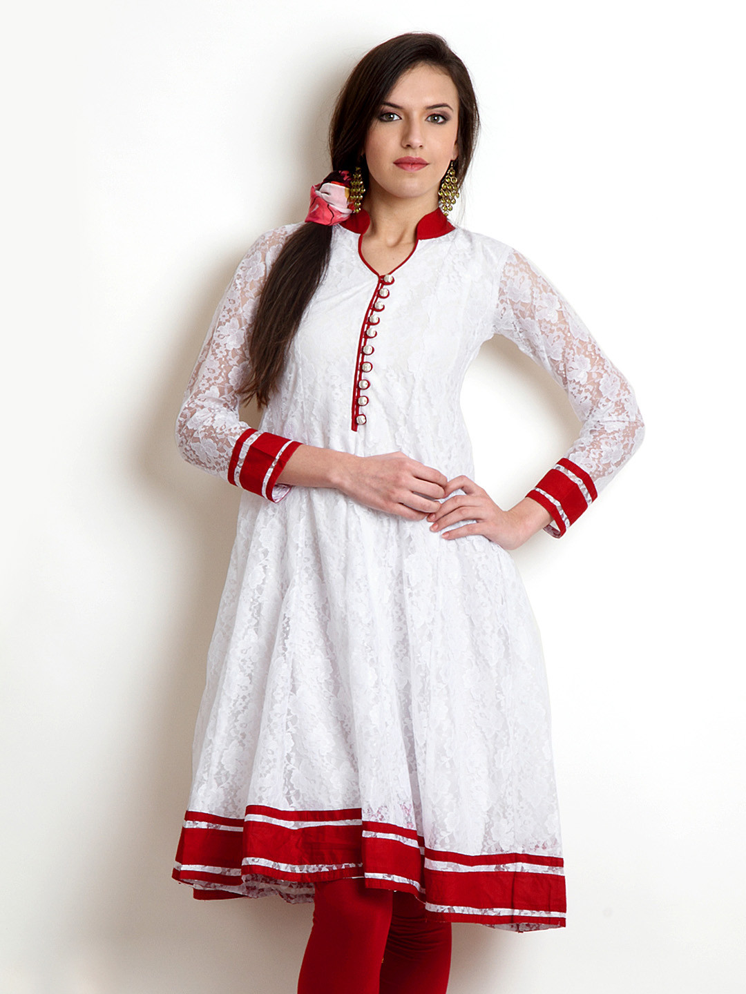Buy Neels Women White Lace Kurta - Kurtas for Women 156759 | Myntra