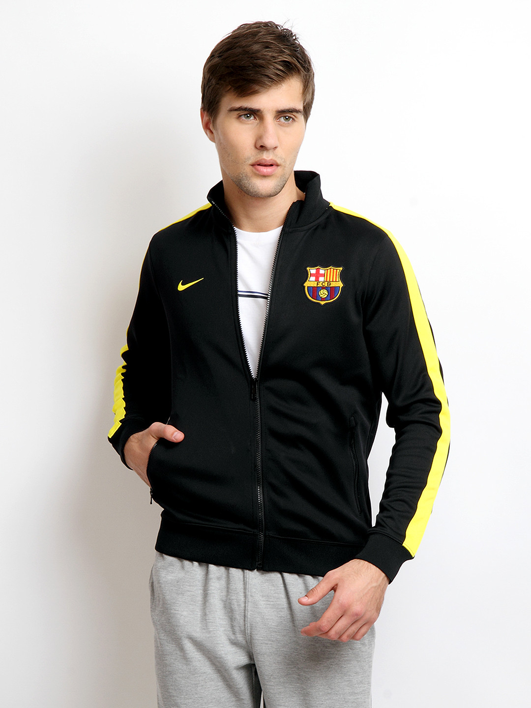 Buy Nike Men Black FCB Barcelona Jacket - Jackets for Men 196196 | Myntra