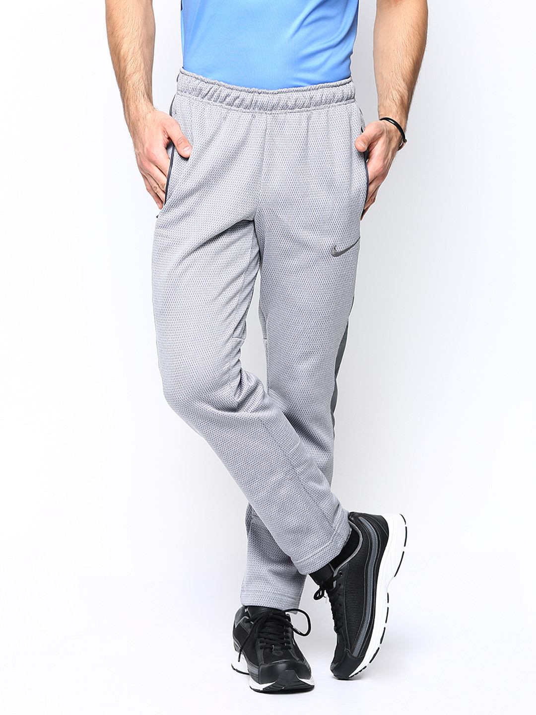 Buy Nike Men Grey AS CHAIN FLEECE SLACKER Training Track Pants - Track ...