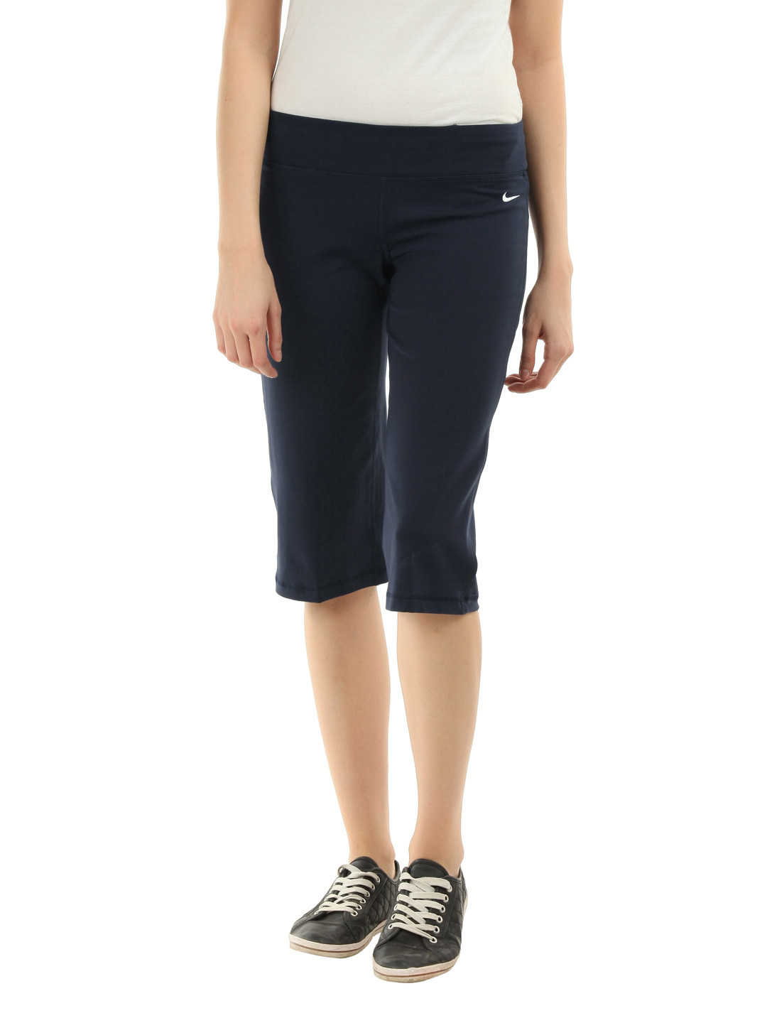Buy Nike Women Blue Dri Fit Capris - Capris for Women 10713 | Myntra
