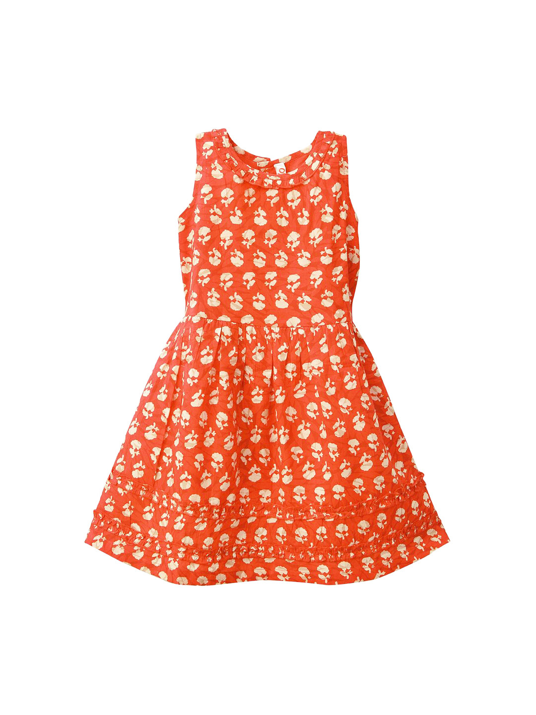 Buy Oye Girl Orange Printed Fit & Flare Dress - Dresses for Girls ...