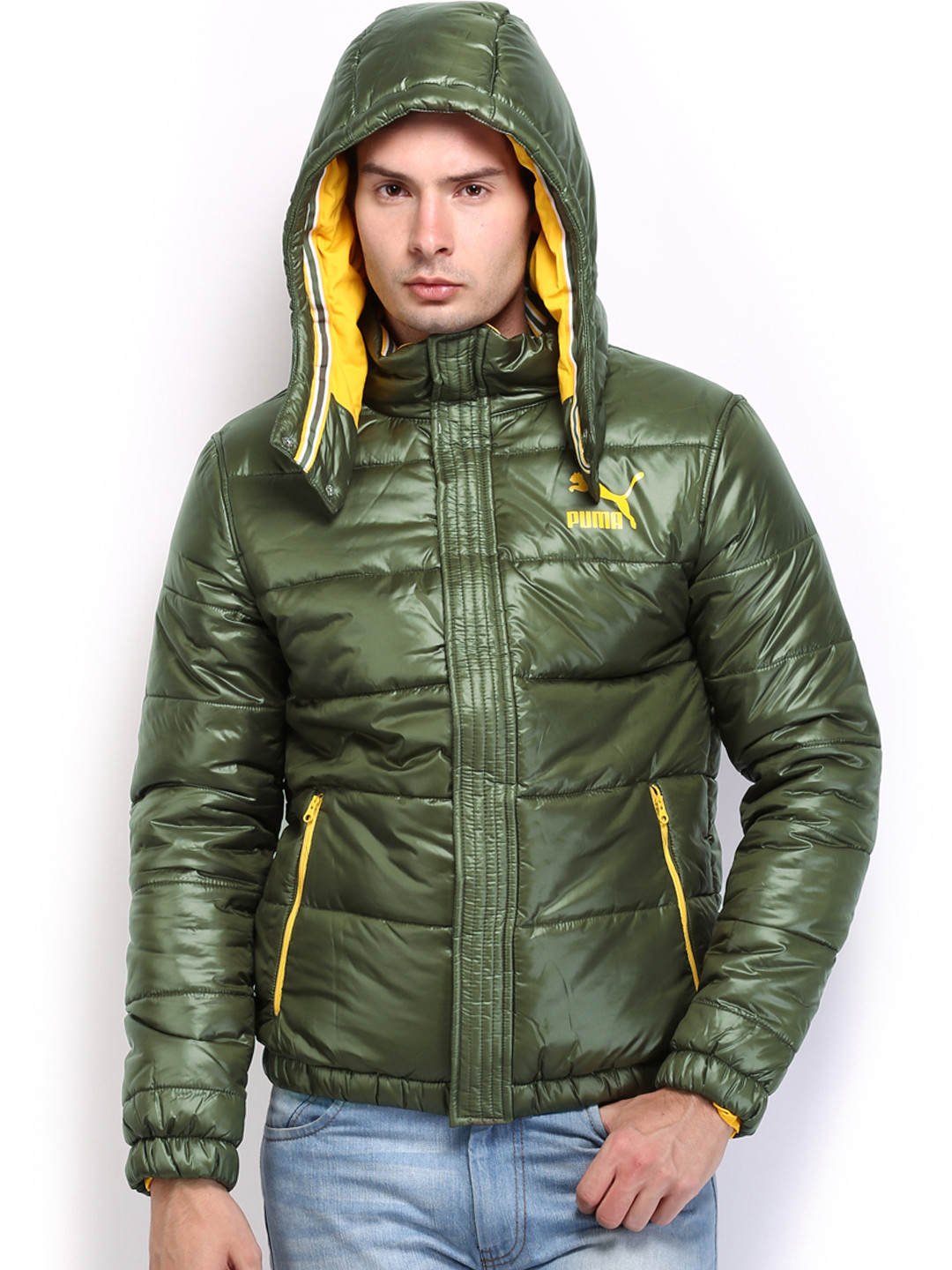 Buy PUMA Men Green Padded Jacket - Jackets for Men 353806 | Myntra