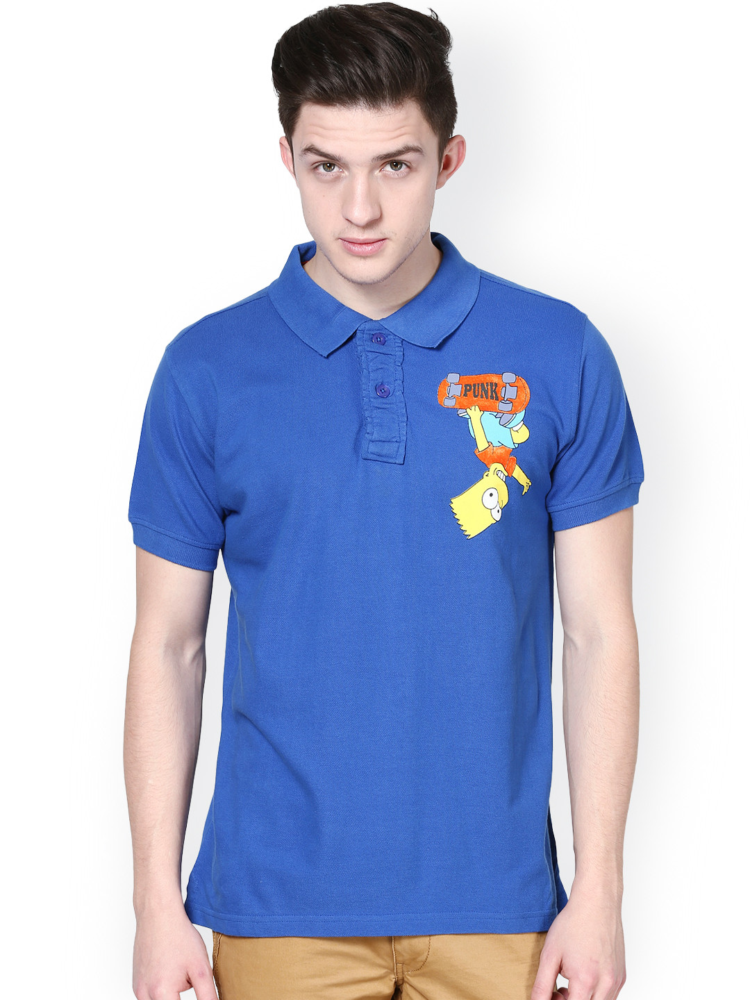 Buy PUNK Blue Printed Polo T Shirt - Tshirts for Men 612271 | Myntra