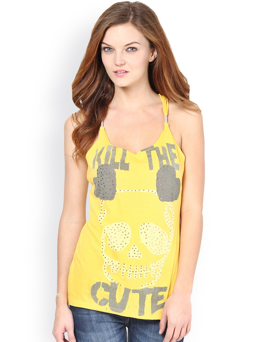 Buy PUNK Women Yellow Printed T Shirt - Tshirts for Women 595417 | Myntra