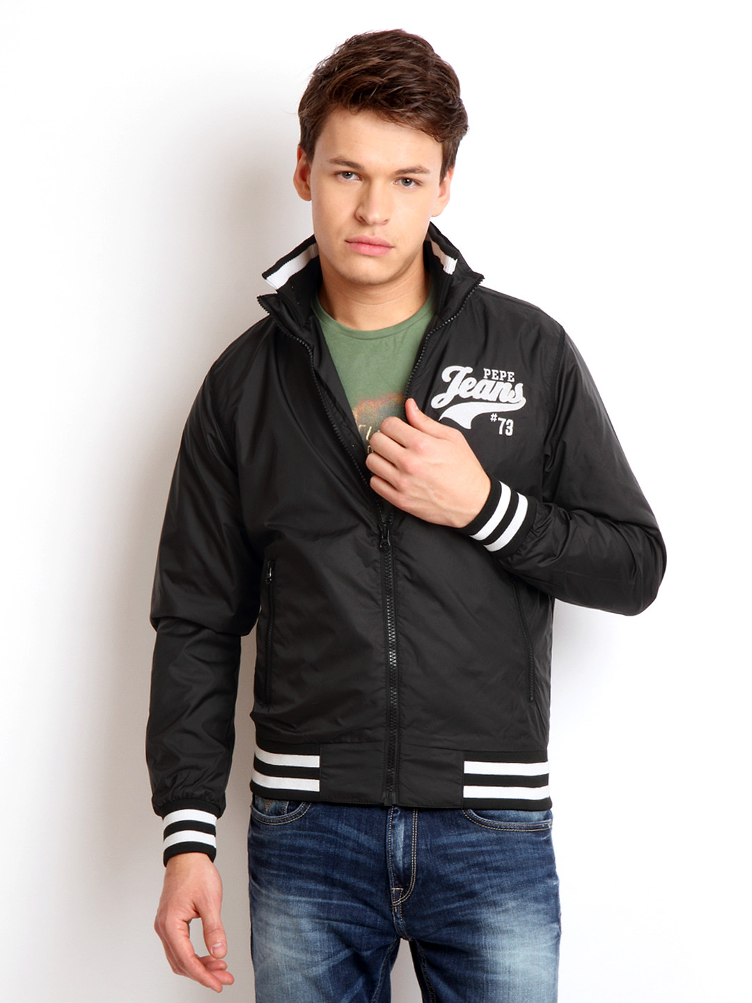Buy Pepe Jeans Men Black Jacket - Jackets for Men 175087 | Myntra