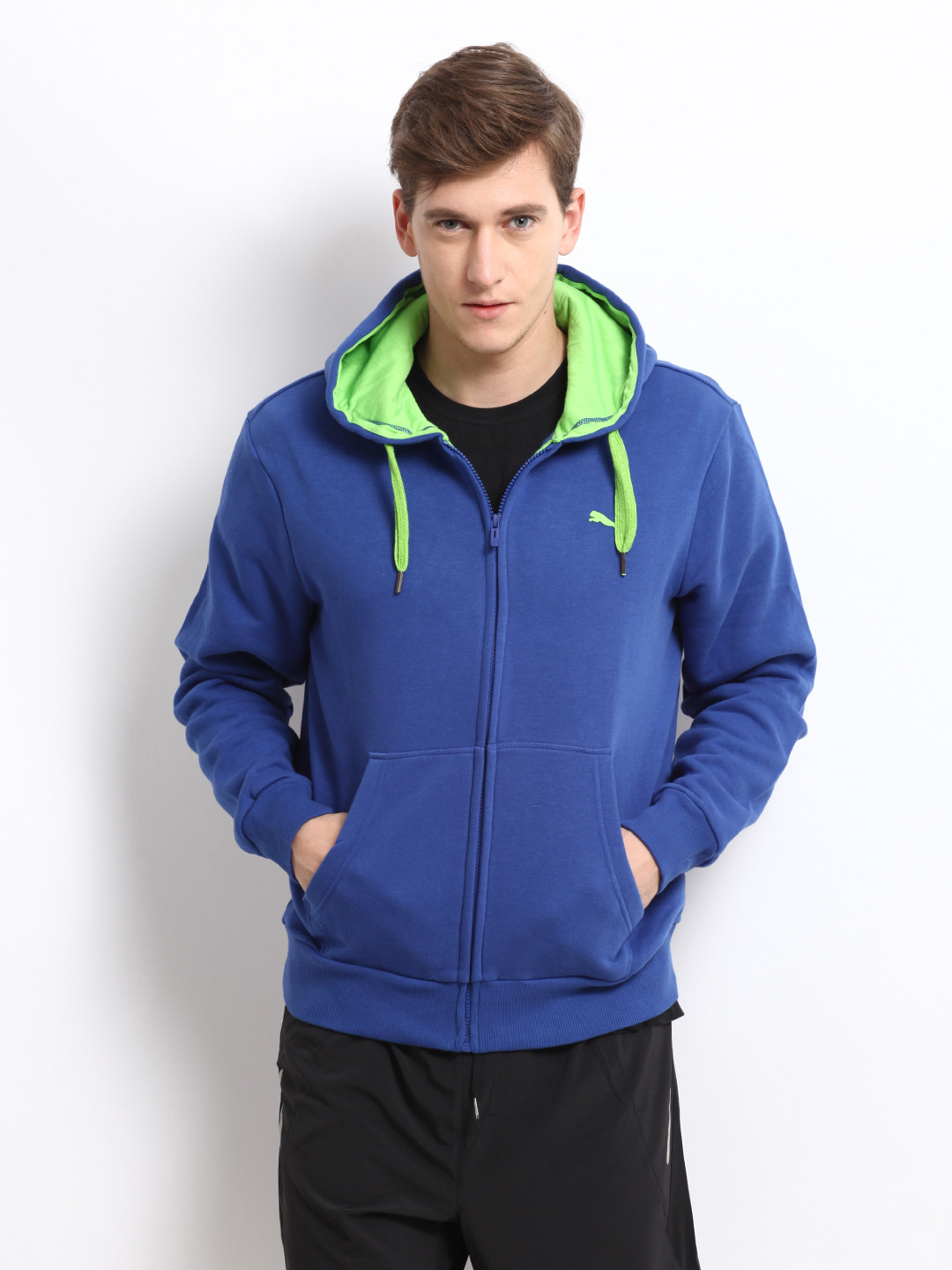Buy Puma Men Blue Hooded Jacket - Jackets for Men 170800 | Myntra