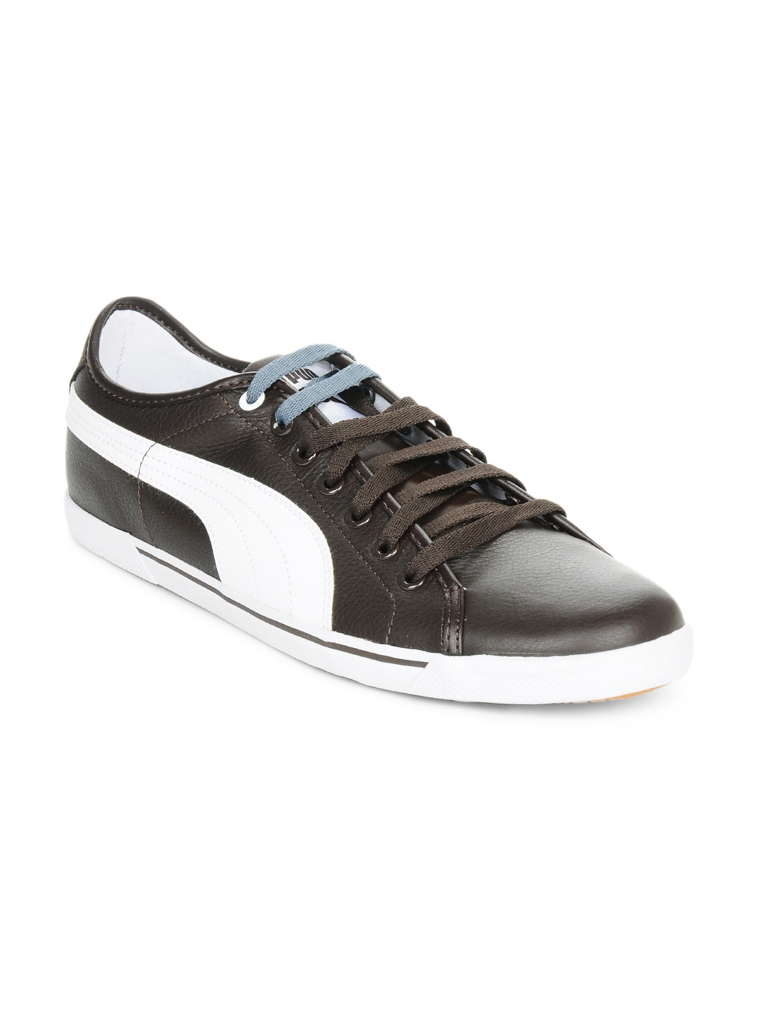 Buy Puma Men Dark Brown Benecio Leather Shoes - Casual Shoes for Men ...