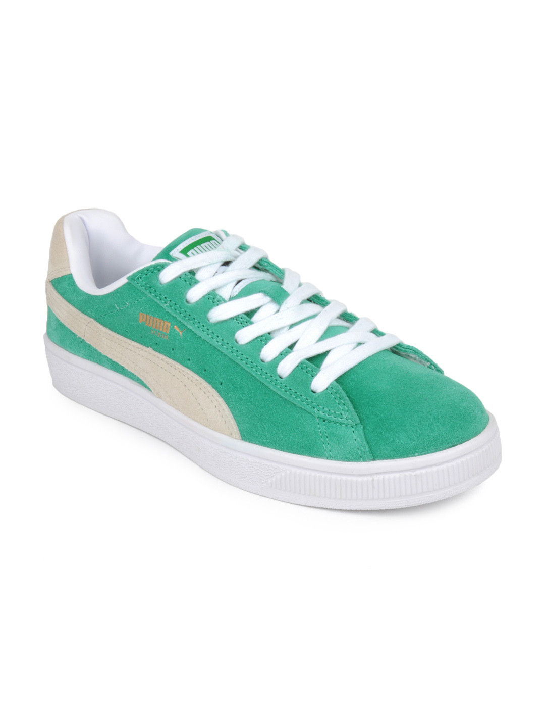 Buy Puma Men Green & White Suede Classic+ Casual Shoes - Casual Shoes ...