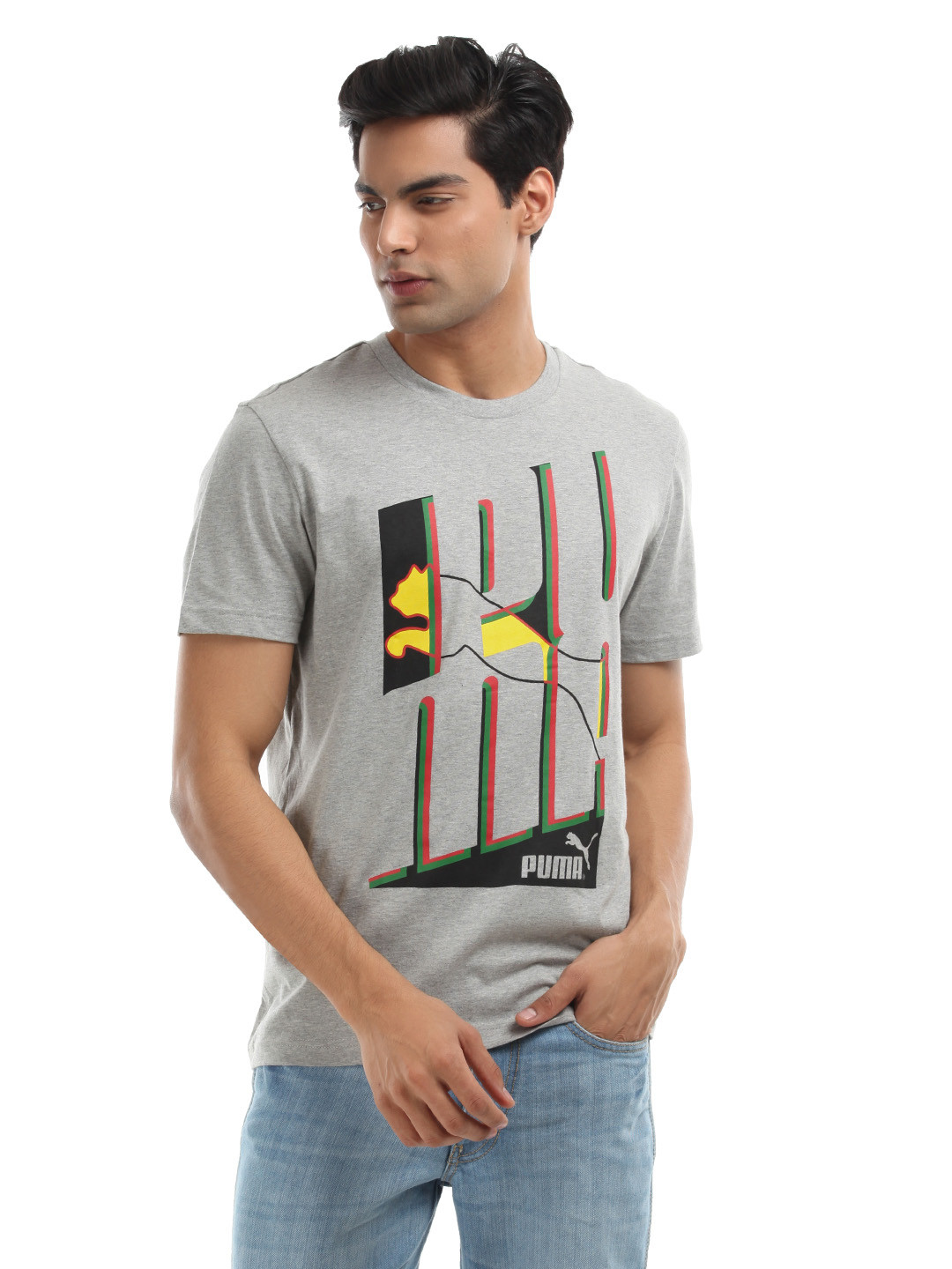 Buy Puma Men Grey Billboard Print Pure Cotton T Shirts - Tshirts for ...