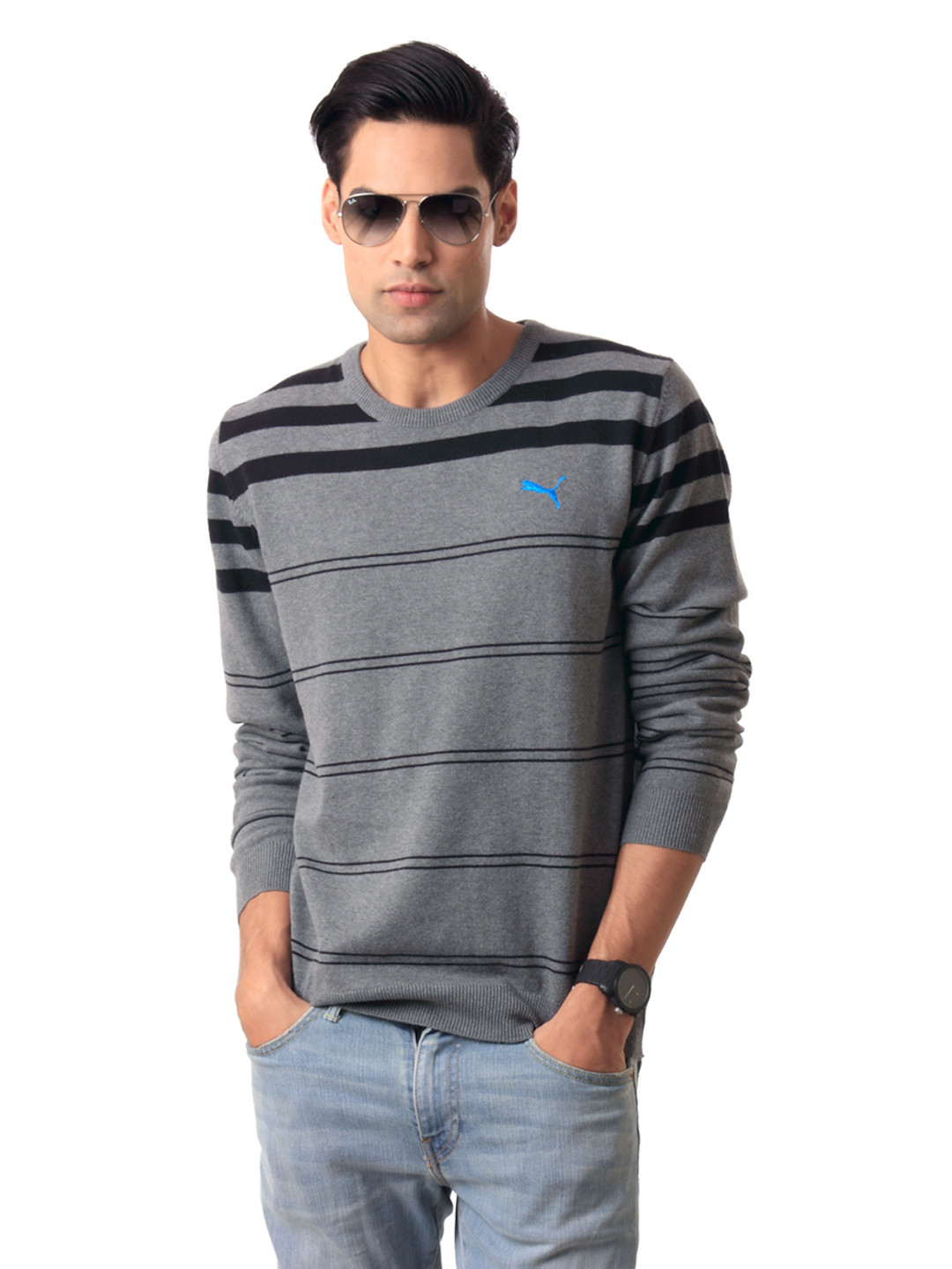 Buy Puma Men Grey Sweater - Sweaters for Men 67391 | Myntra