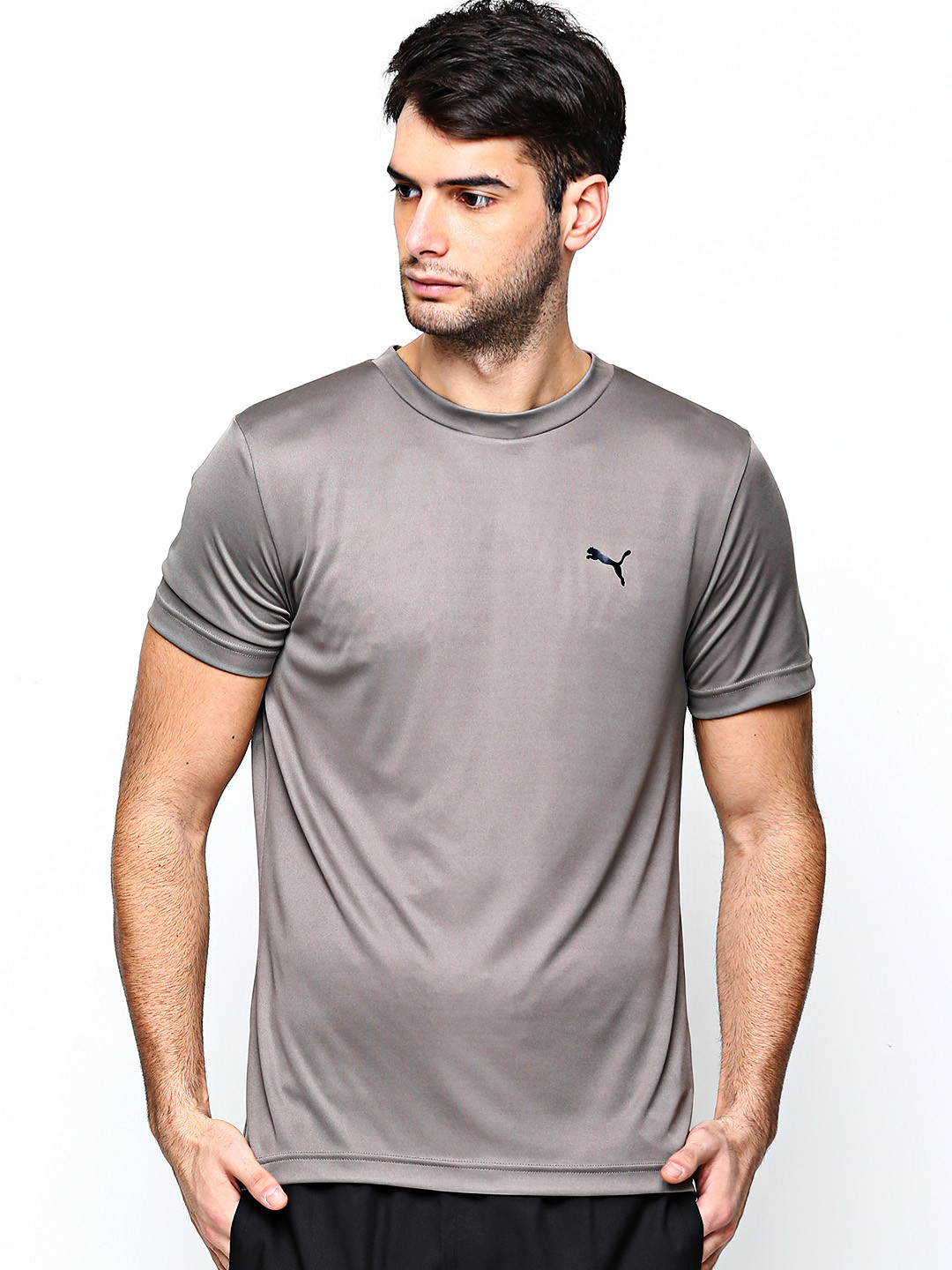 Buy Puma Men Grey Team Essential Cloud T Shirt - Tshirts for Men 584250 ...