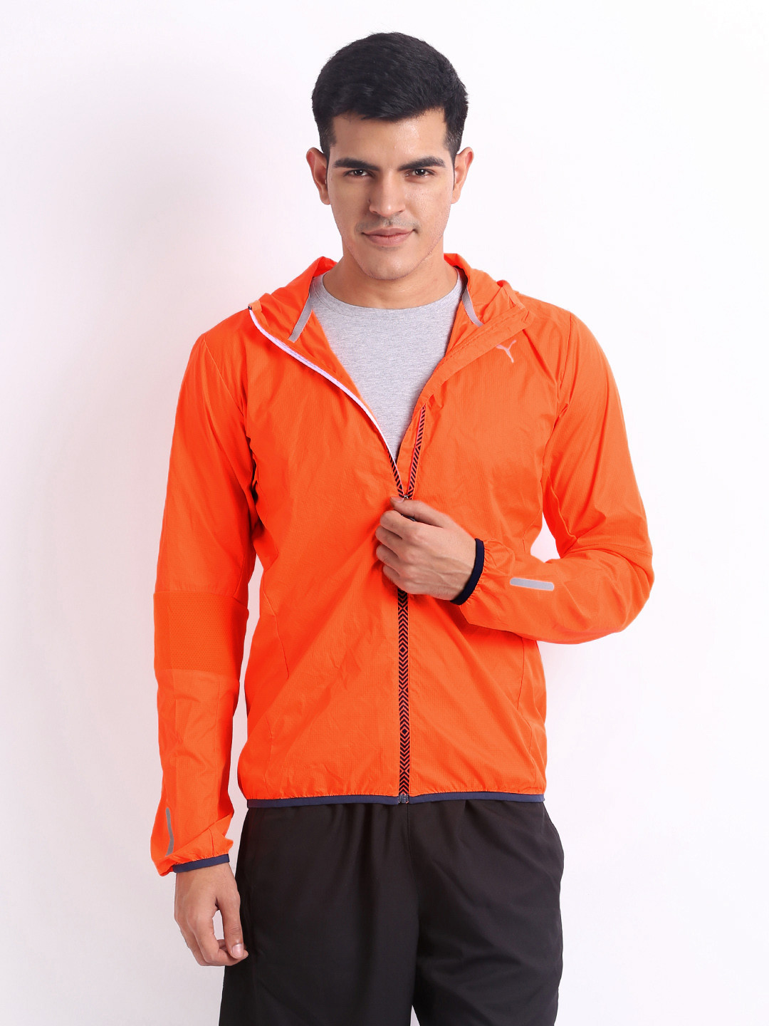 Buy Puma Men Neon Orange Hooded Jacket - Jackets for Men 246932 | Myntra