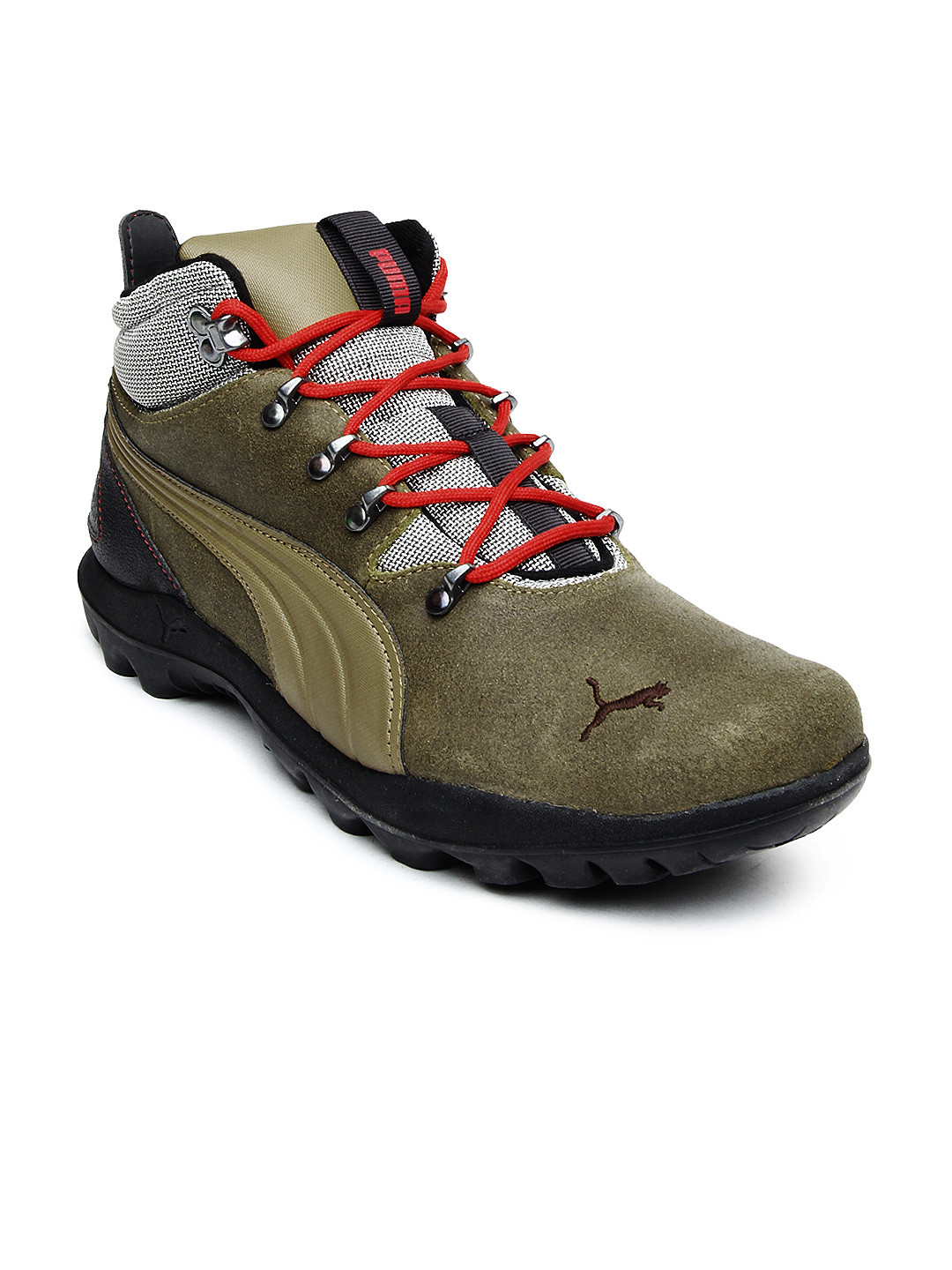 Buy Puma Men Olive Green Silicis Ind Casual - Casual Shoes for Men ...
