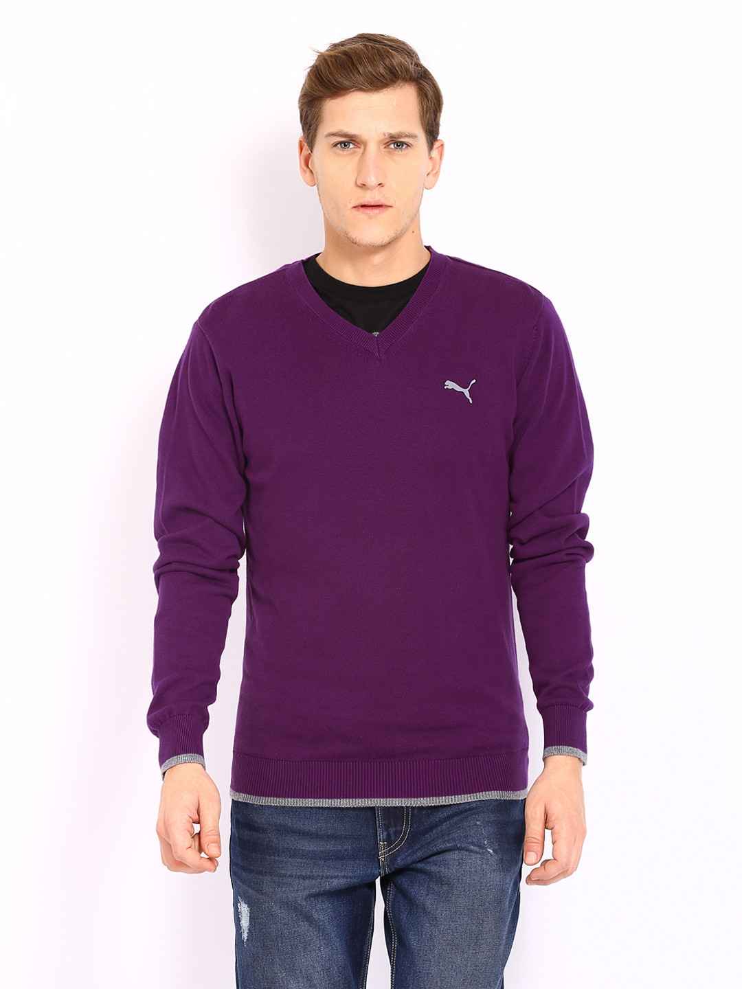 Buy Puma Men Purple Sweater - Sweaters for Men 372488 | Myntra