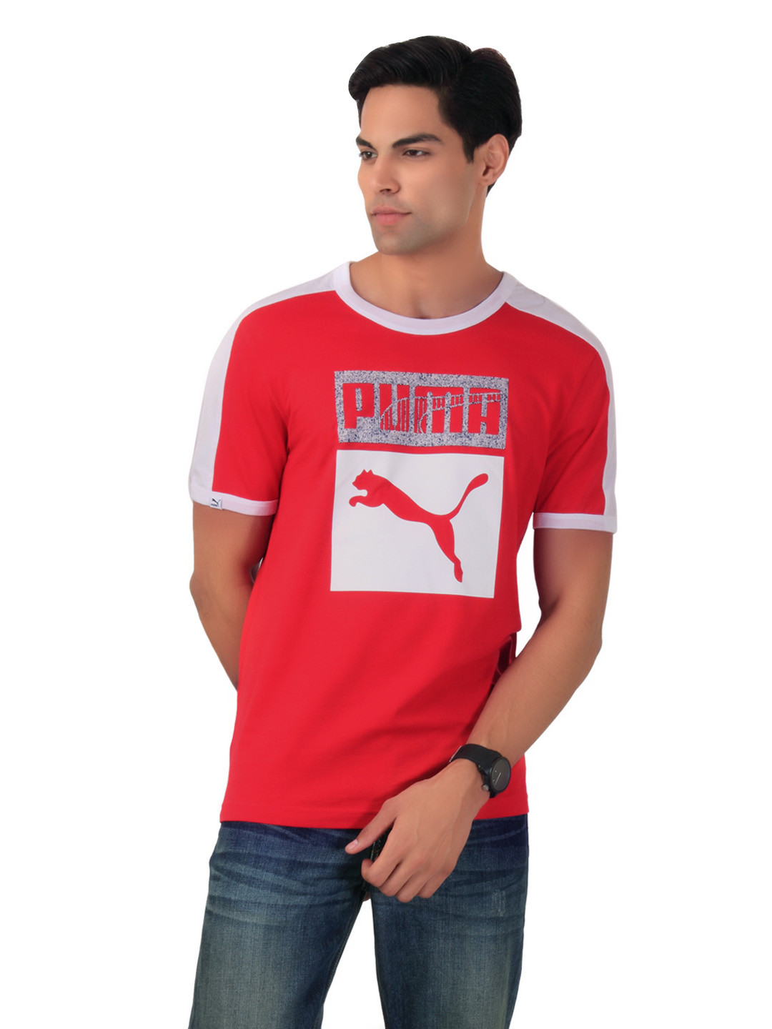 Buy Puma Men Red Pure Cotton T Shirt - Tshirts for Men 67368 | Myntra