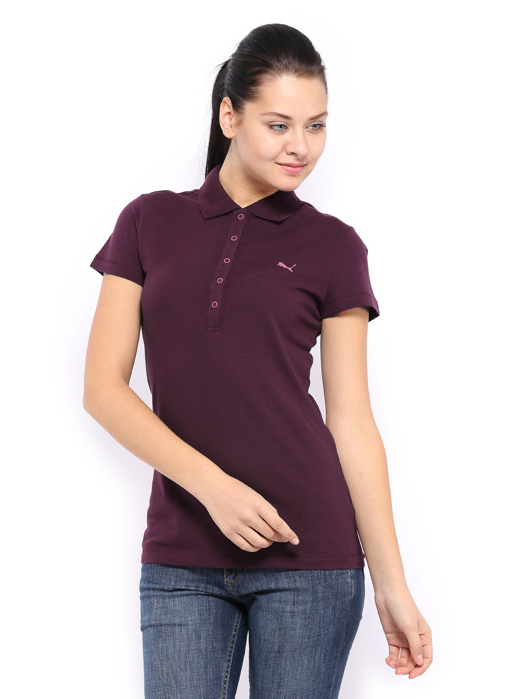 Buy Puma Women Purple Polo T Shirt - Tshirts for Women 424159 | Myntra