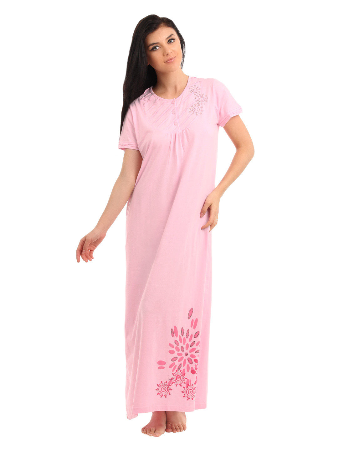 Buy Red Rose Women Pink Nightdress - Nightdress for Women 52384 | Myntra