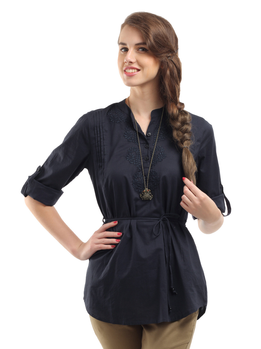 Buy Roadster Women Navy Blue Tunic - Tunics for Women 74069 | Myntra