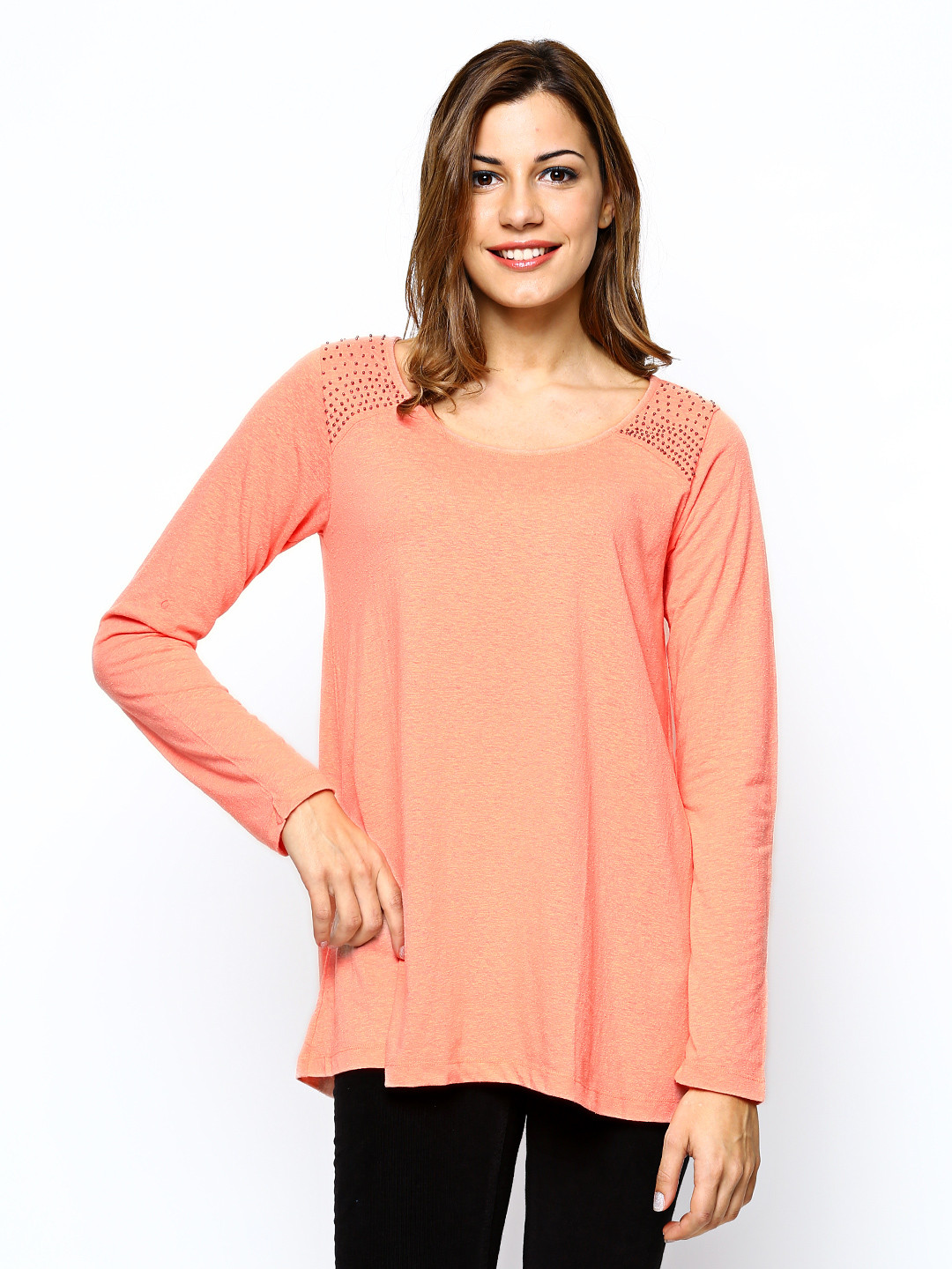 Buy Sepia Women Peach Coloured Top - Tops for Women 477540 | Myntra