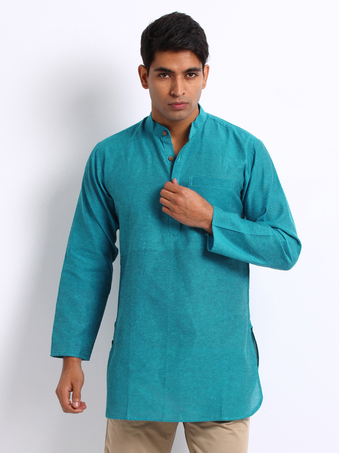 Buy Shree Men Blue Short Kurta - Kurtas for Men 159556 | Myntra