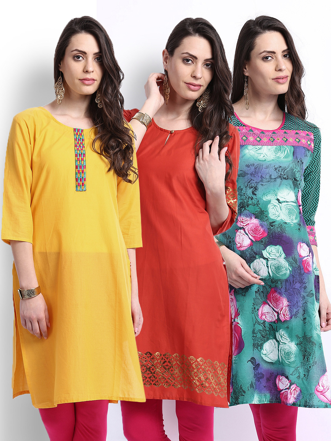 Buy Shree Women Selection Of 3 Kurtis - Kurtis for Women 244224 | Myntra