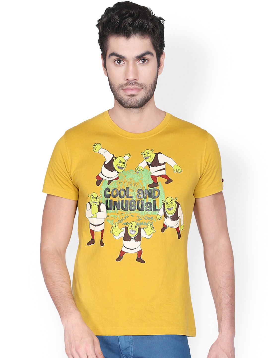 Buy Shrek Men Mustard Yellow Printed T Shirt - Tshirts for Men 581019 ...