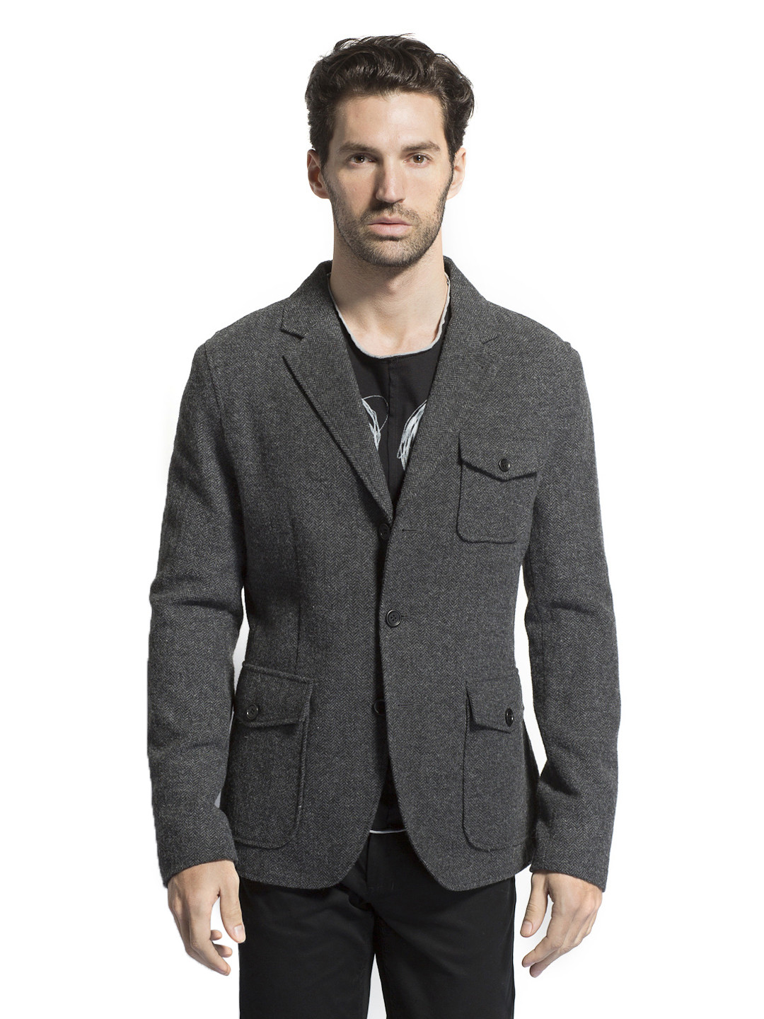 Buy Sisley Men Grey Slim Fit Blazer - Blazers for Men 411359 | Myntra