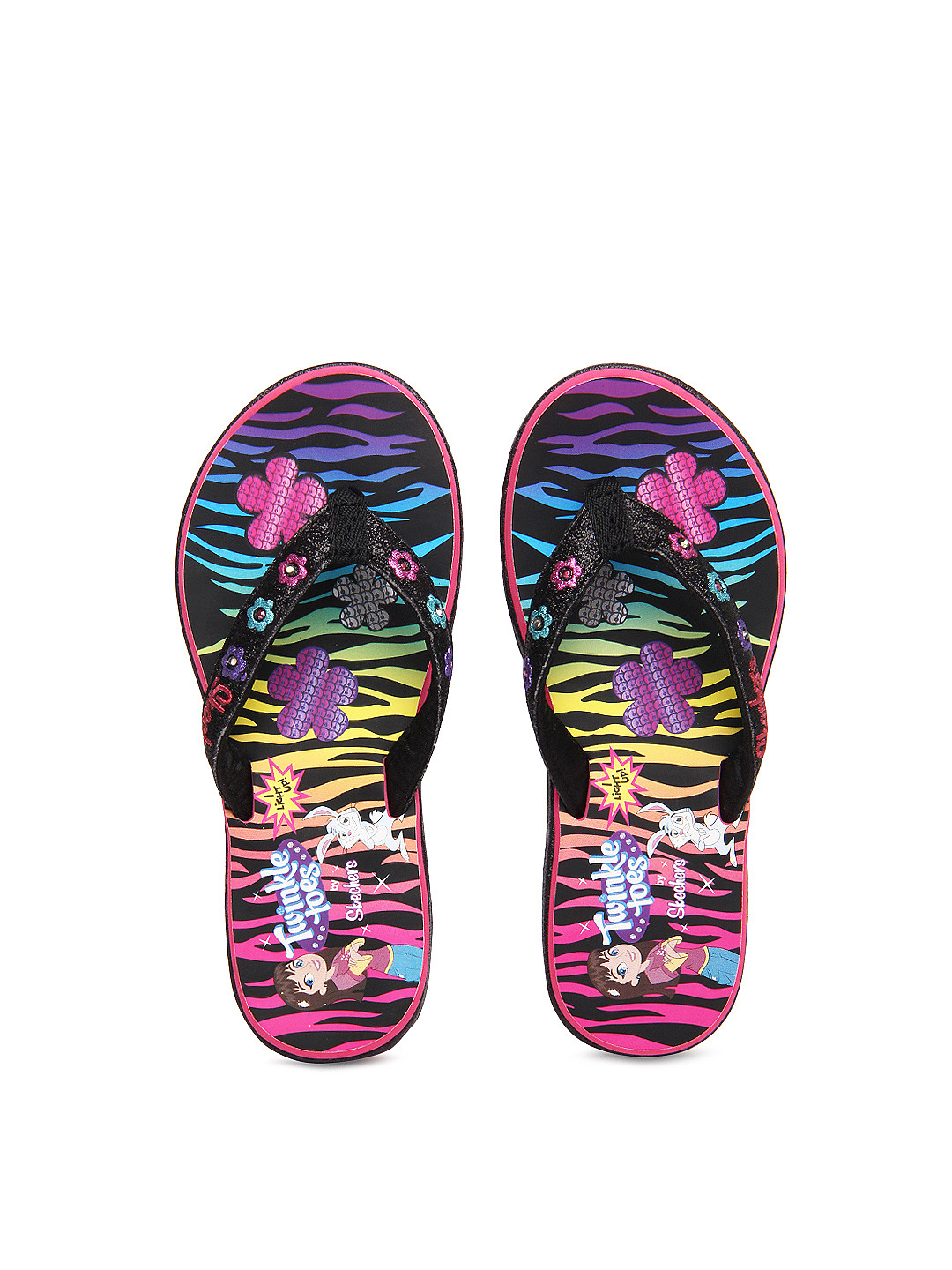 Buy Skechers Girls Black Twinkle Toes Flip Flops - Casual Shoes for ...