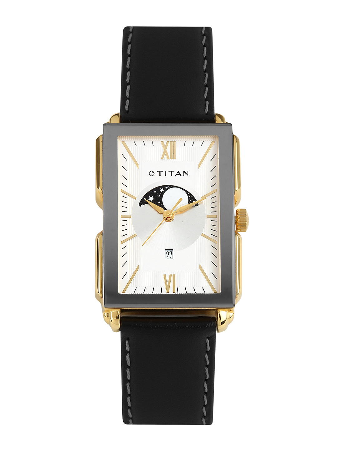 Buy Titan Men Off White Dial Moon Phase Calendar Watch - Watches for ...