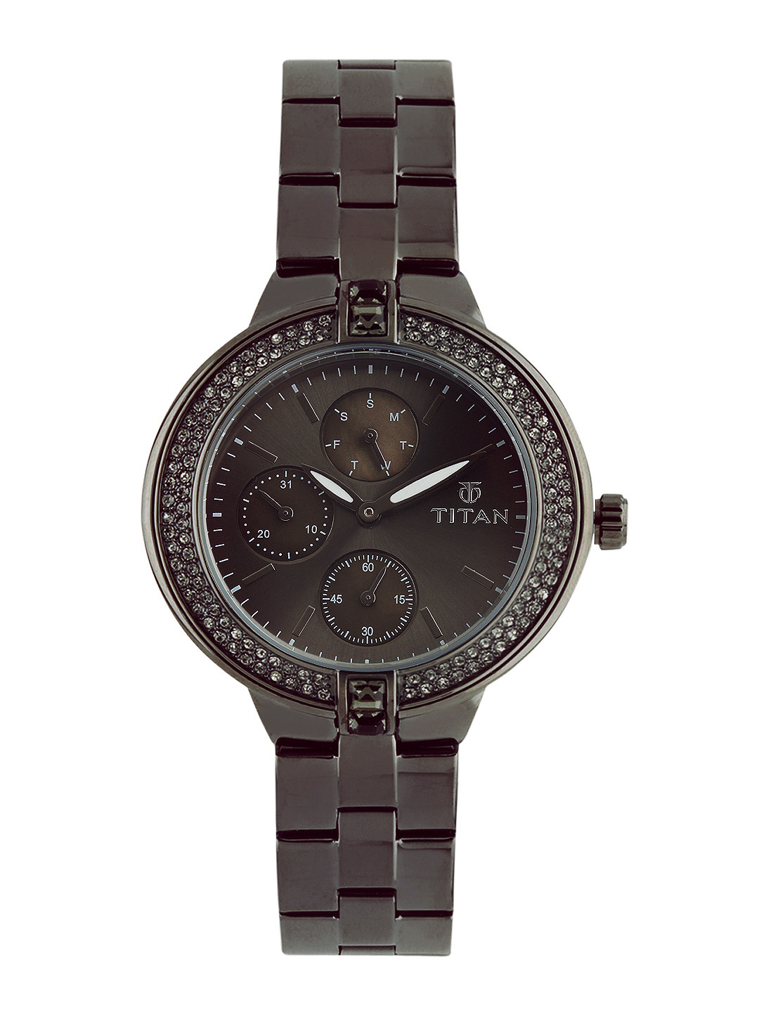 Buy Titan Women Gunmetal Toned Dial Watch - Watches for Women 257991 ...