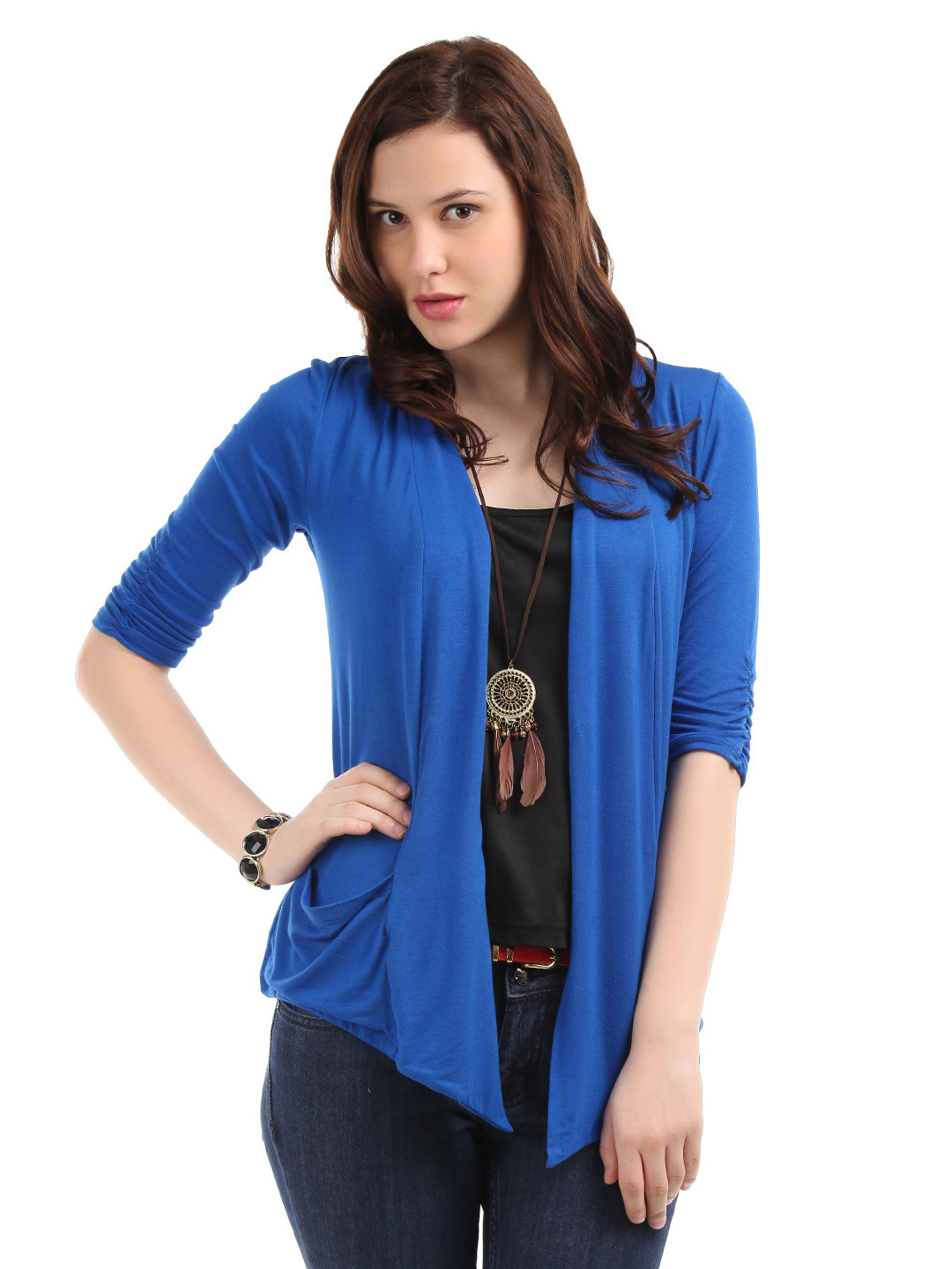 Buy Tonga Women Blue Shrug - Shrug for Women 93978 | Myntra