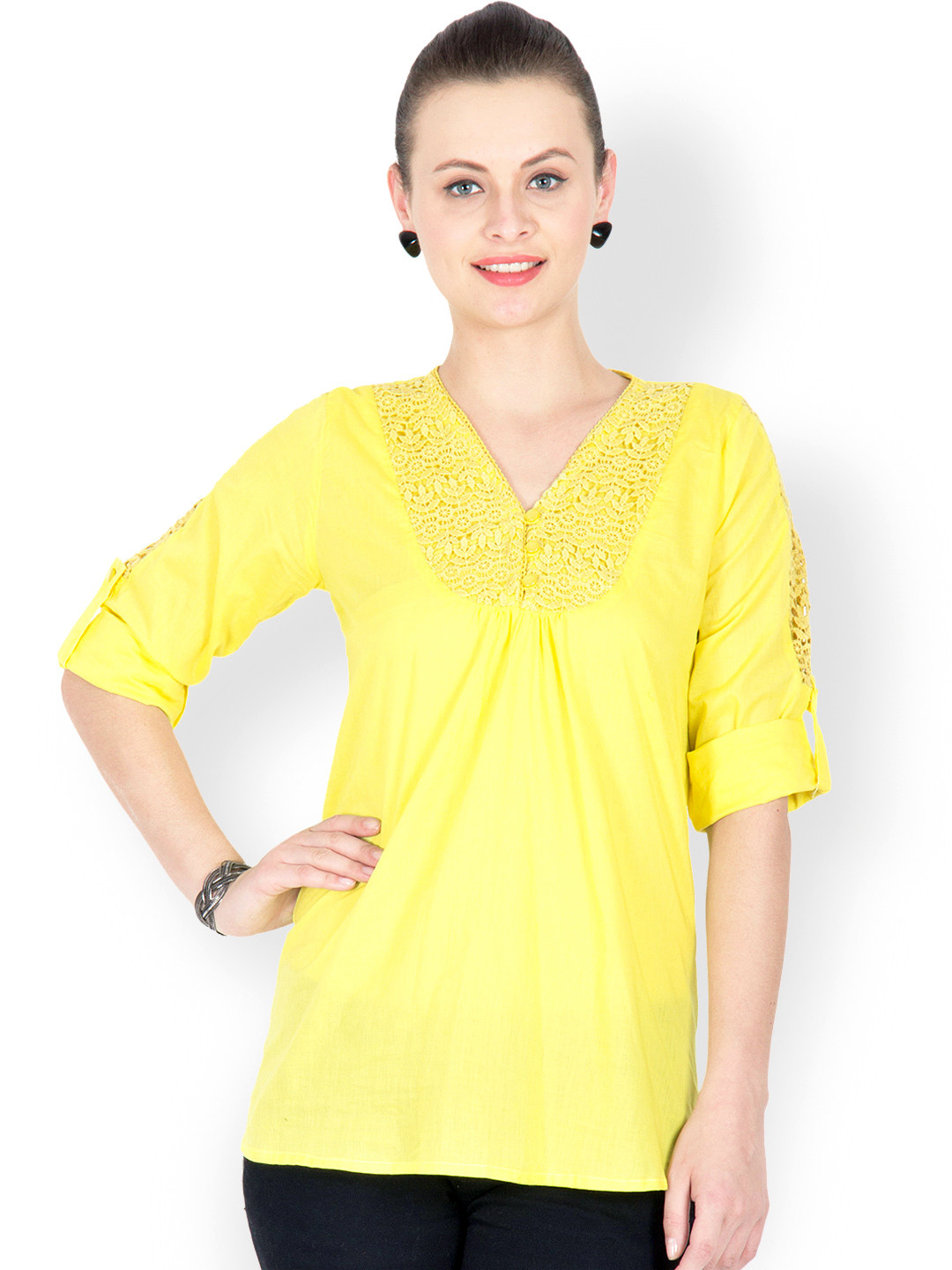 Buy U&F Women Yellow Top - Tops for Women 638151 | Myntra