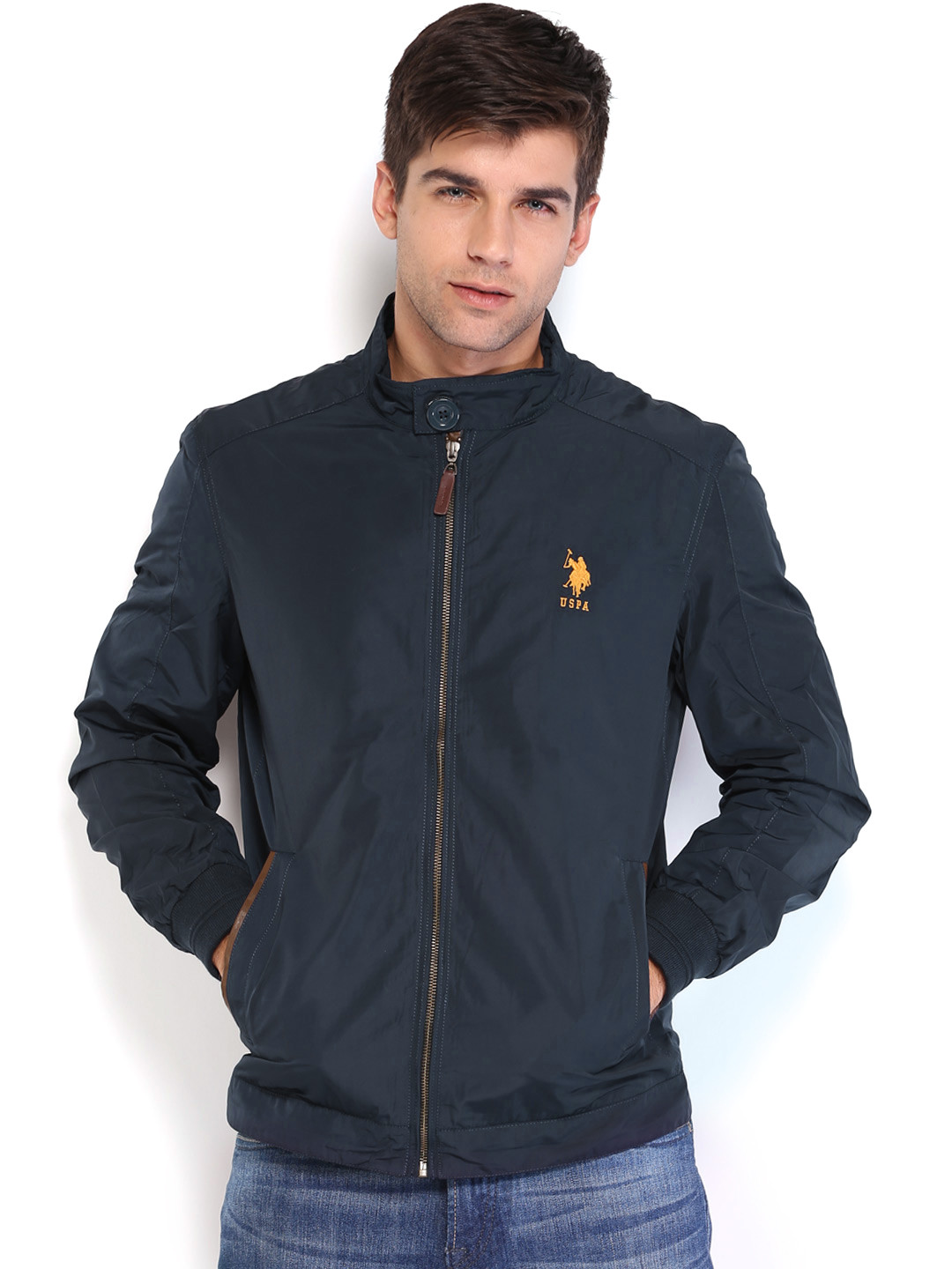 Buy U.S. Polo Assn. Men Navy Jacket - Jackets for Men 580634 | Myntra