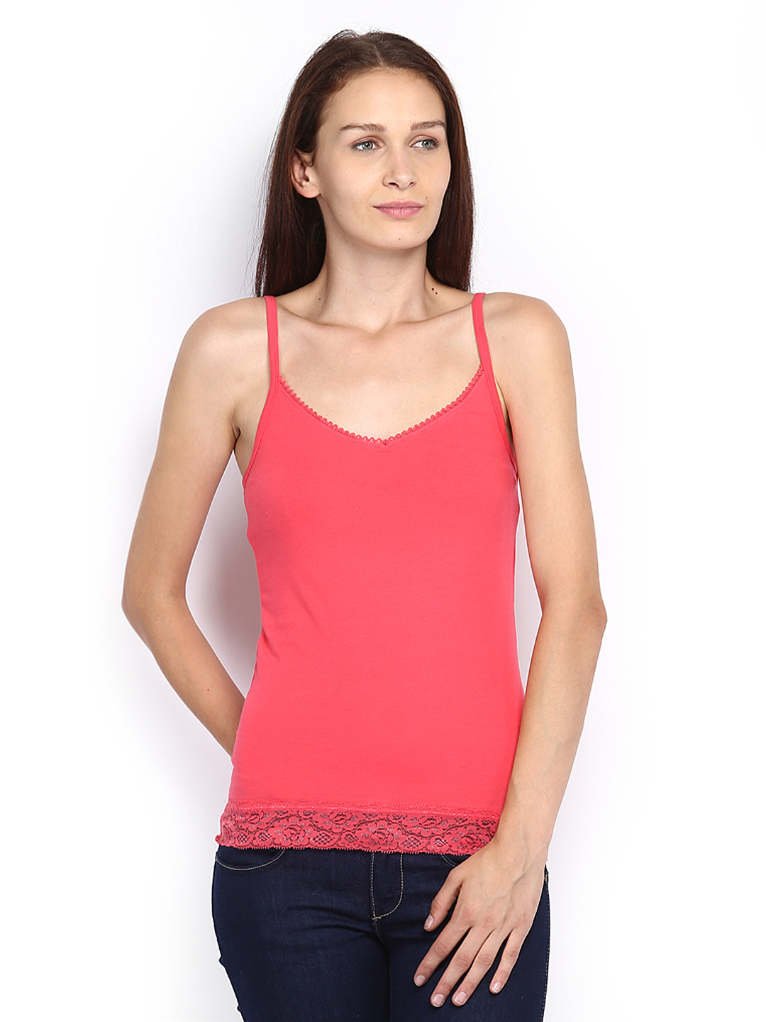 Buy Vero Moda Women Pink Spaghetti Top - Tops for Women 373692 | Myntra
