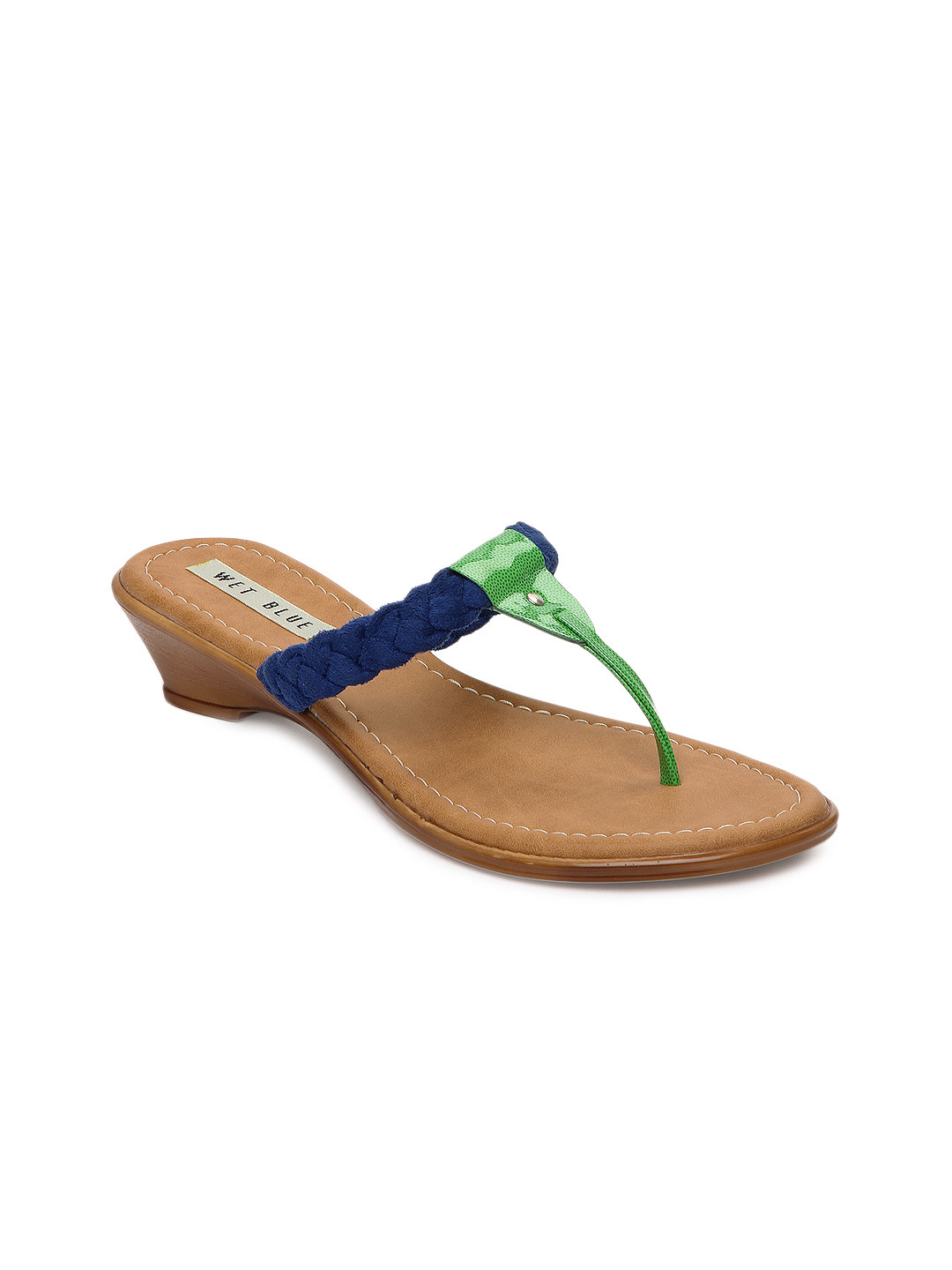 Buy Wet Blue Women Blue & Green Sandals - Heels for Women 234462 | Myntra