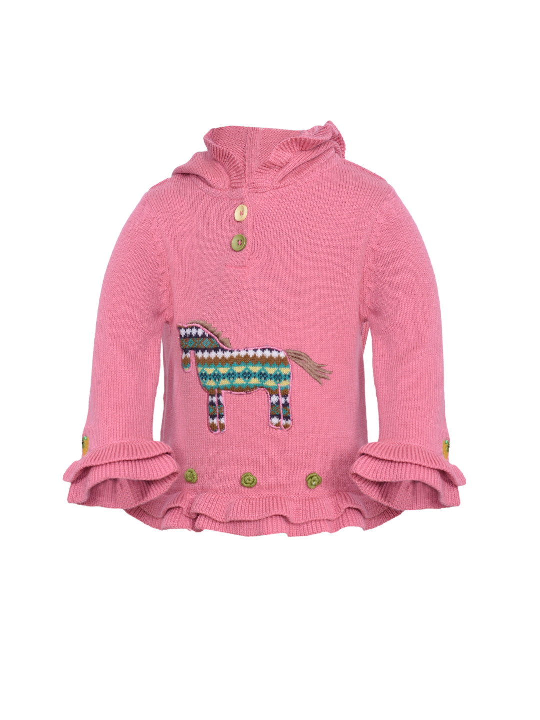 Buy Yellow Apple Girls Pink Sweater - Sweaters for Girls 550453 | Myntra