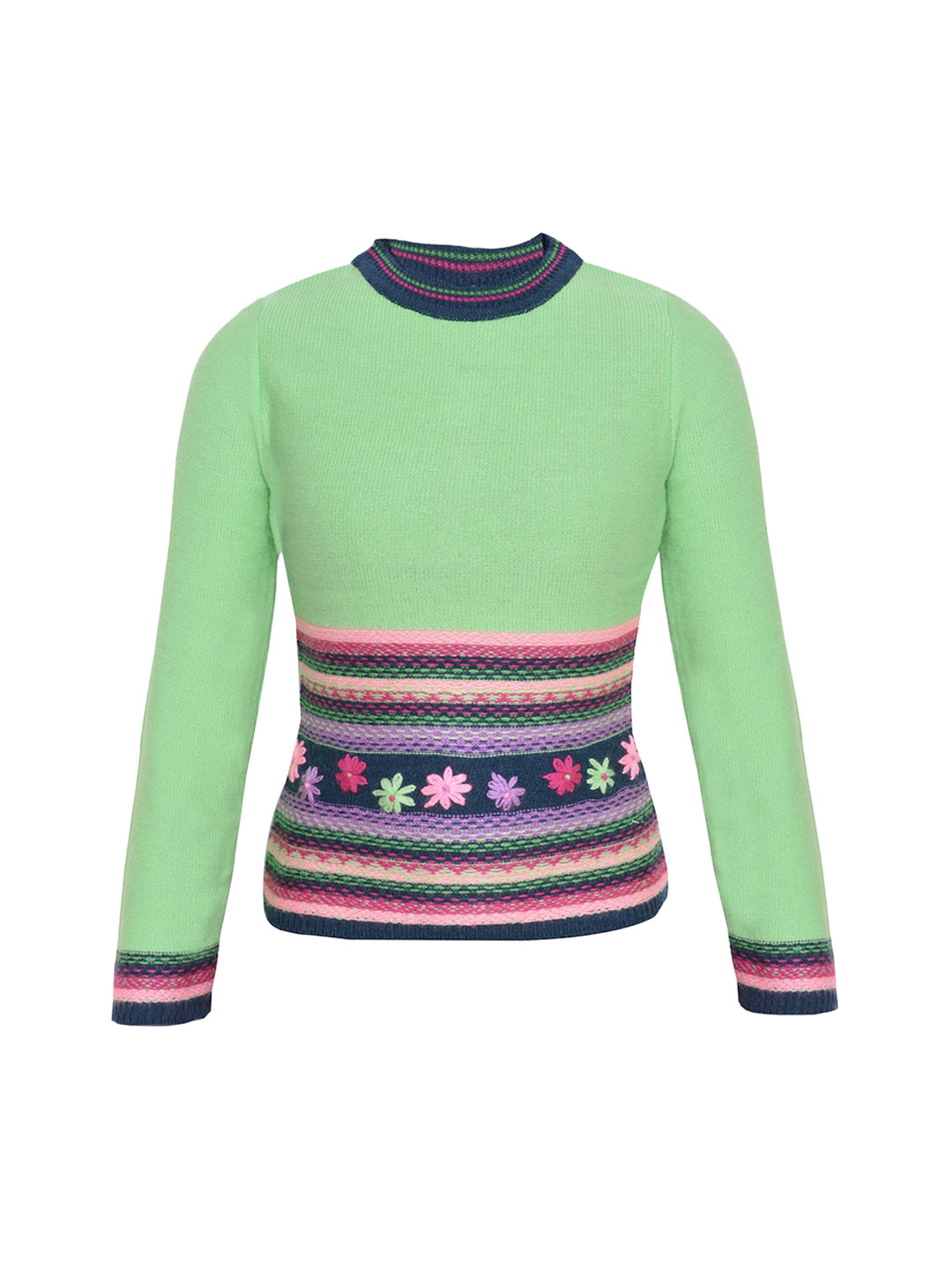 Buy Yellow Apple Girls Green Sweater - Sweaters for Girls 550684 | Myntra