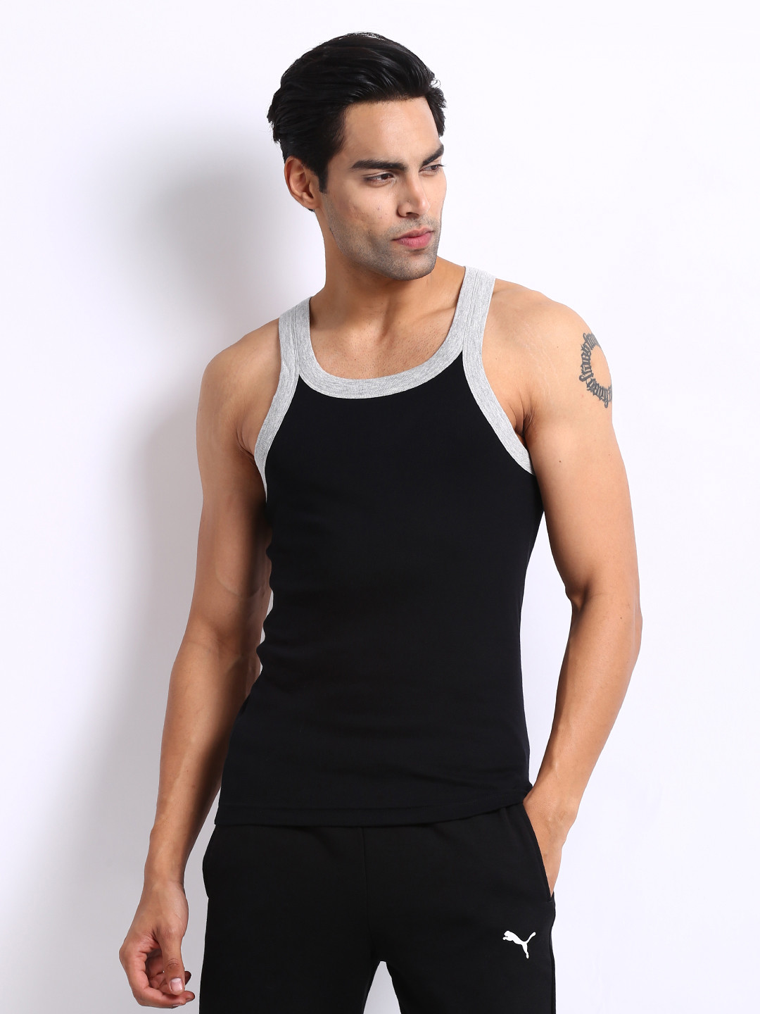 Buy Zoiro Men Black Innerwear Vest Urbano 33 - Innerwear Vests for Men ...