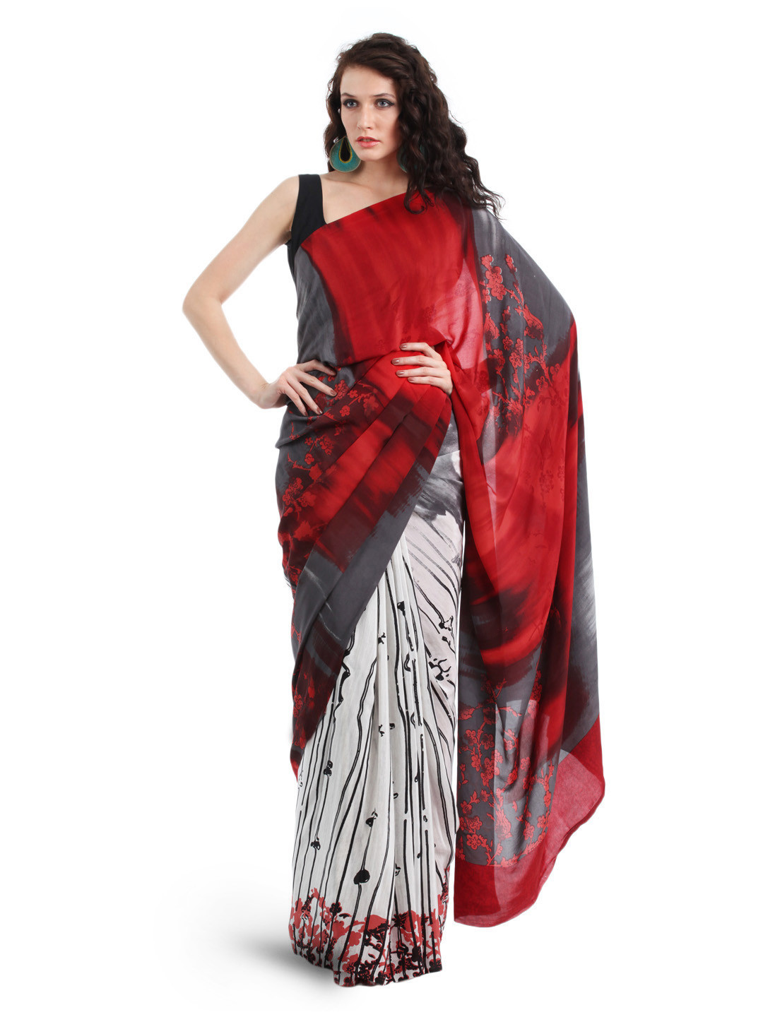 Buy Satya Paul White Saree - Free Gifts for Women 51088 | Myntra